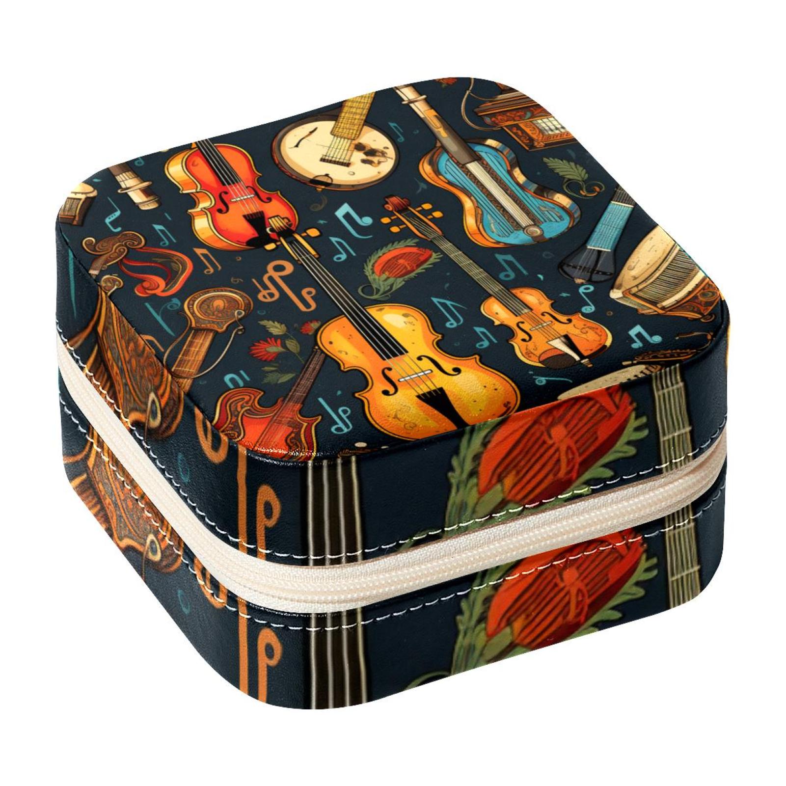 Musical Instrument Travel Portable Jewelry Organizer Box with Earring ...