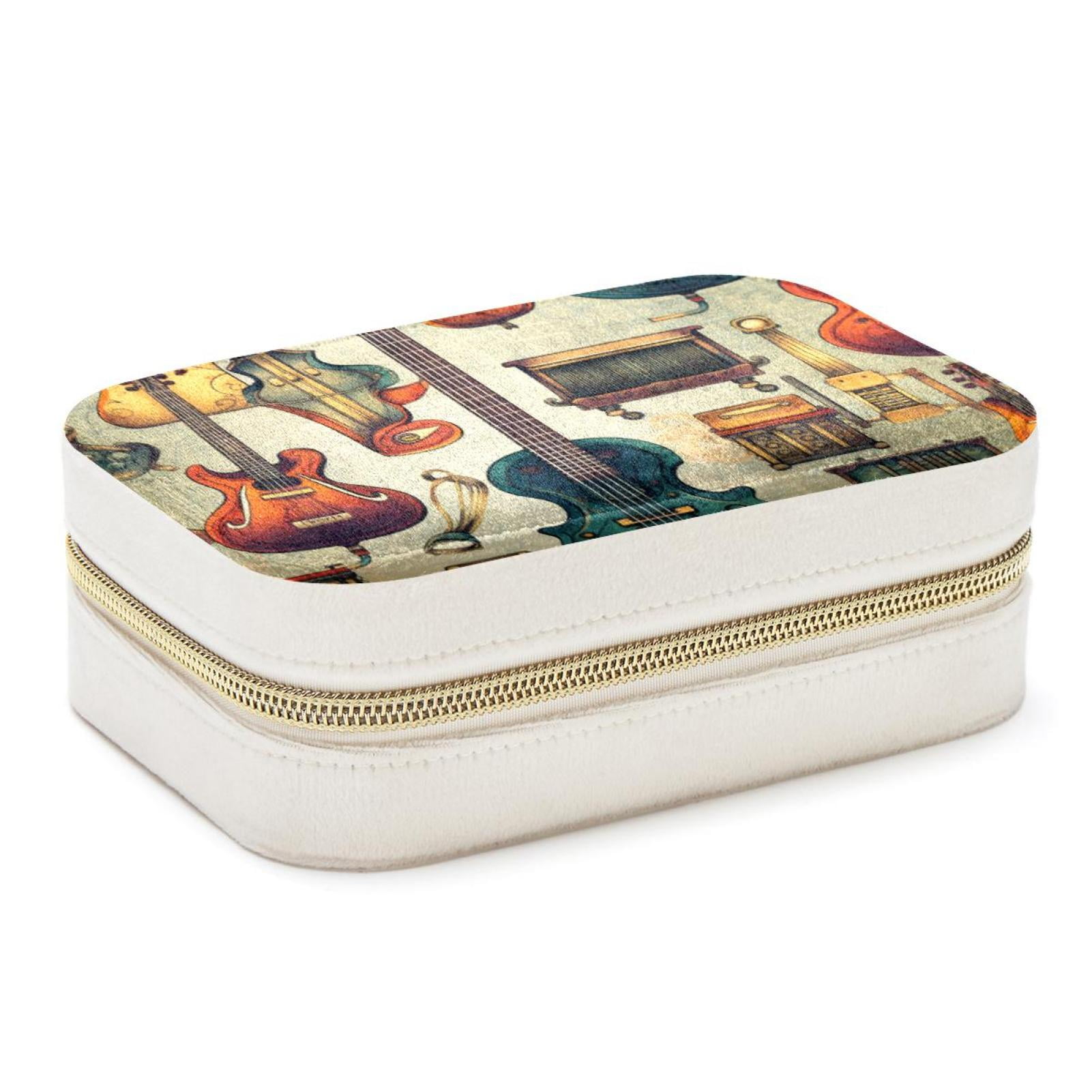 Musical Instrument Velvet Portable Travel Organizer Box with Removable ...