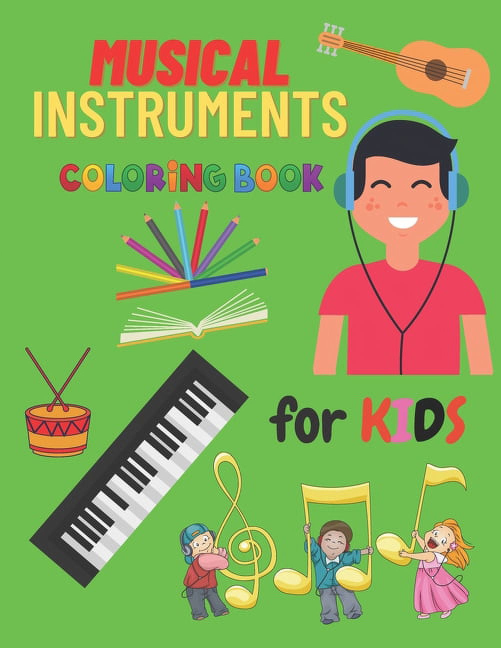 Musical Instrumental Coloring Book For Kids: Kids Coloring Books Of ...