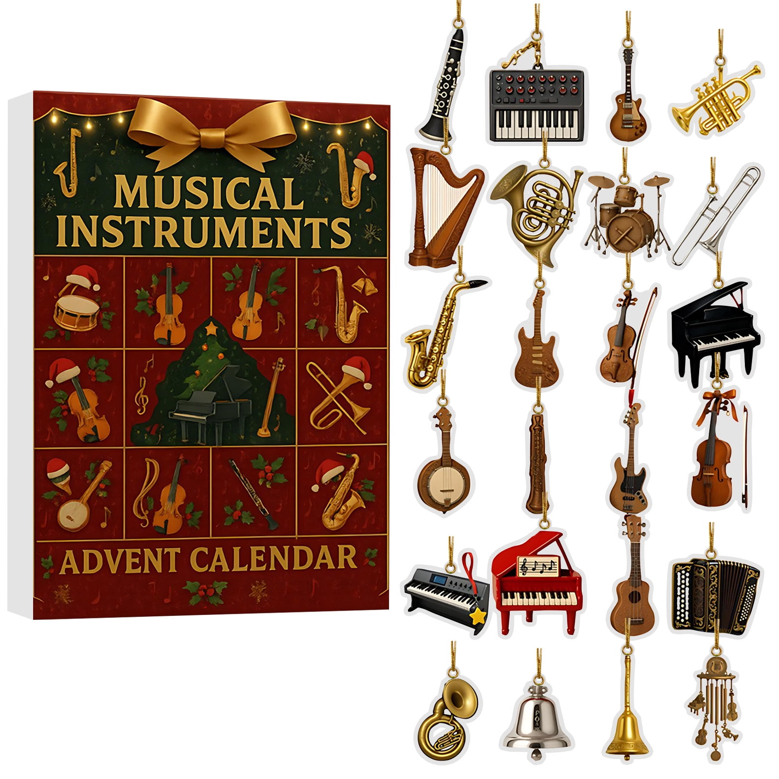 Musical Instruments Advent Calendar - 24 Unique 2D Acrylic Music ...
