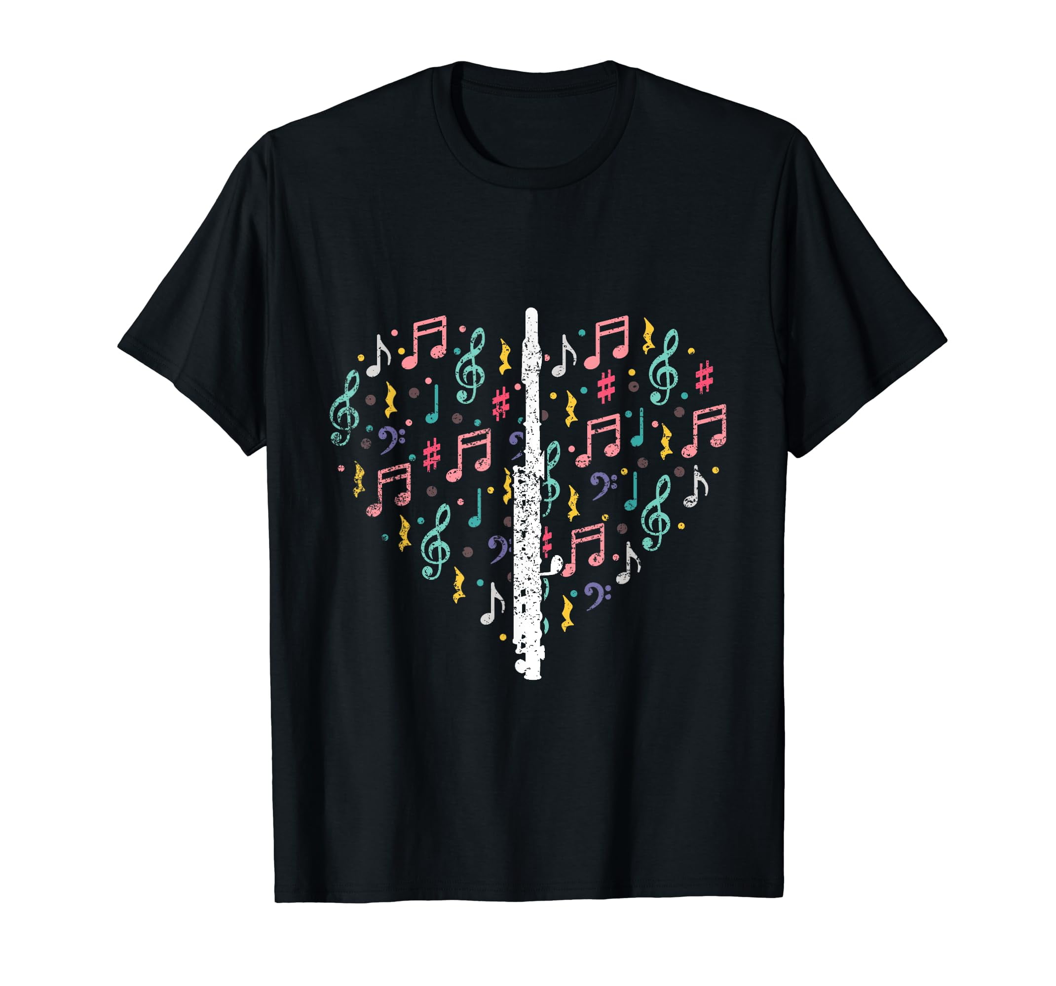 Musical Instruments Music Notes Lover Flute T-Shirt - Walmart.com