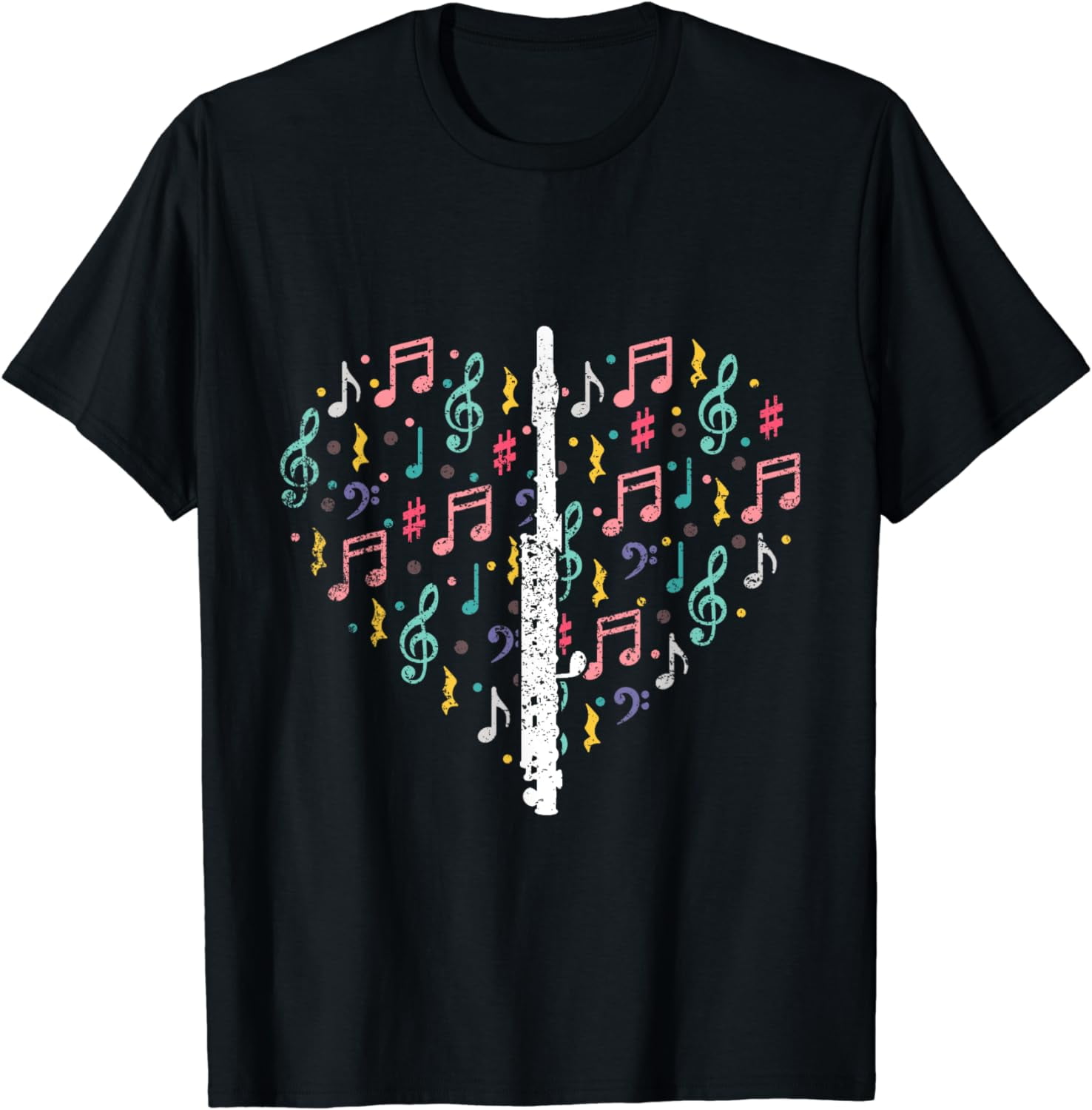 Musical Instruments Music Notes Lover Flute T-Shirt - Walmart.com