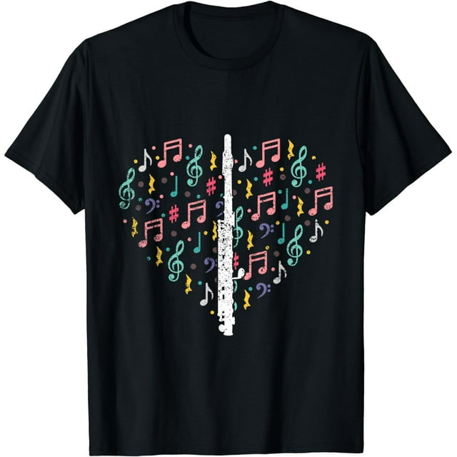 Musical Instruments Music Notes Lover Flute T-Shirt - Walmart.com