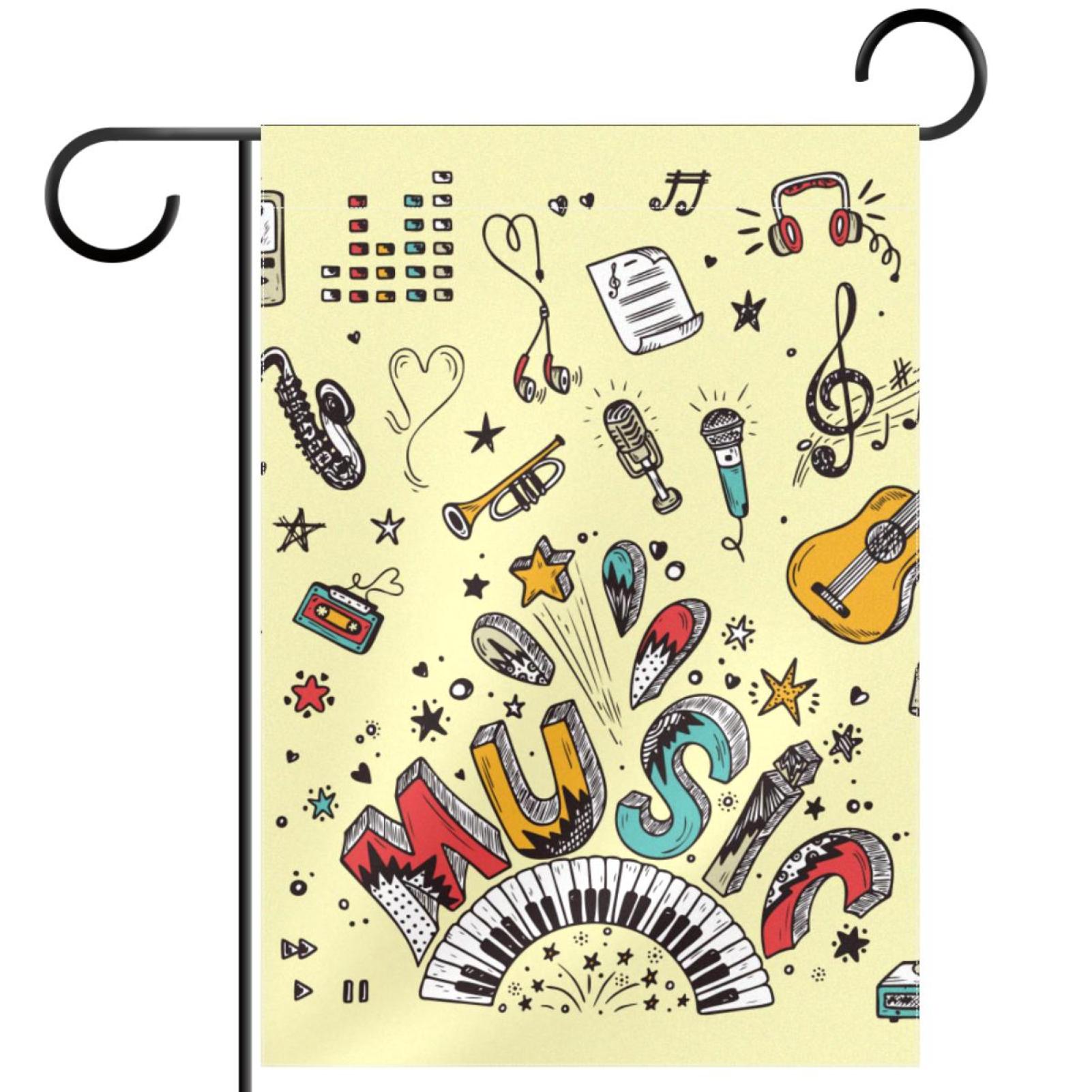 Musical Instruments Music Pattern Garden Banners: Outdoor Flags for All ...