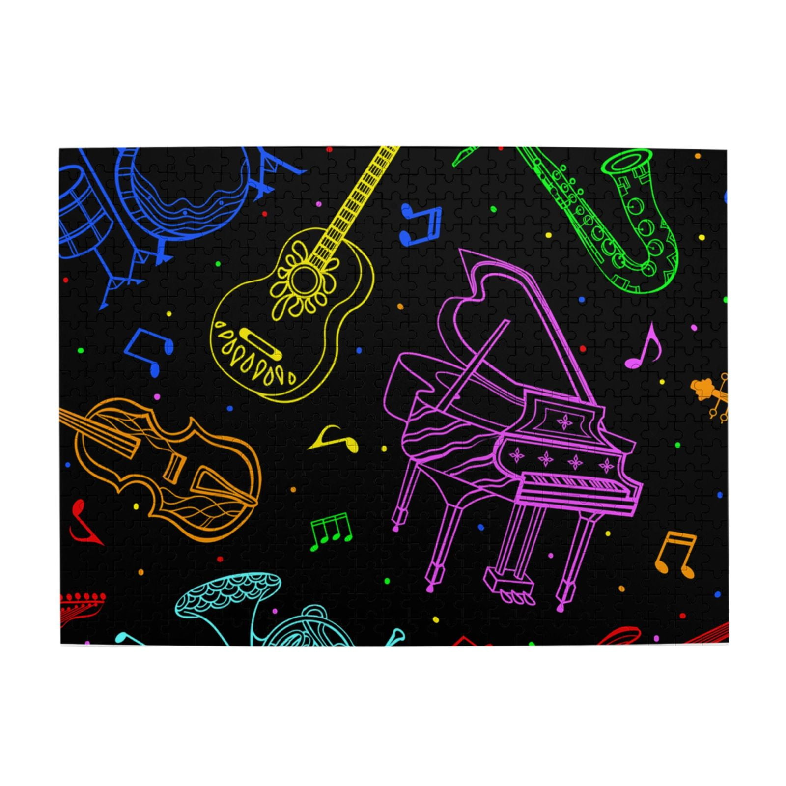Musical Instruments Neon Colors, Jigsaw Puzzles 500 Pieces Wooden ...