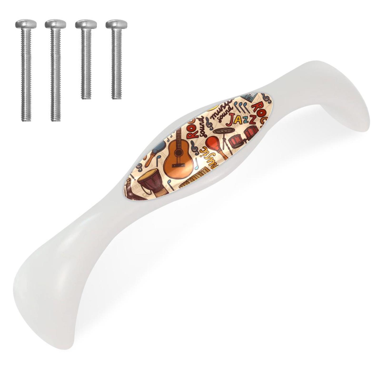 Musical Instruments Sketch Knob 4 Pack Arched Drawer Pulls Crystal ...