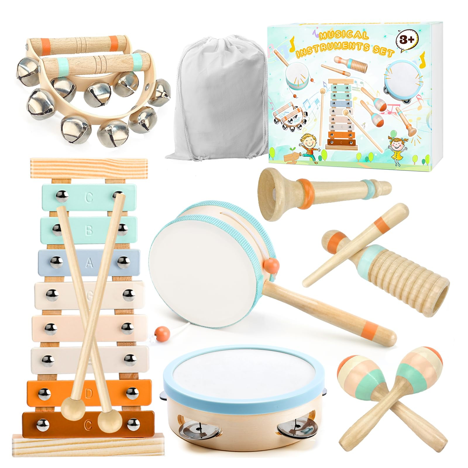 Musical Instruments-Toddler Musical Toys AIF9 Wooden Montessori Musical ...