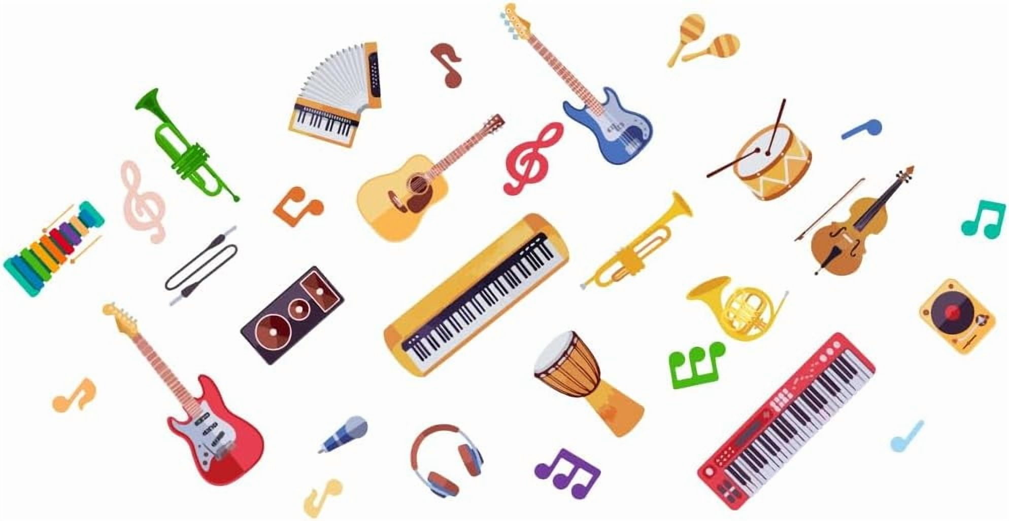 Musical Instruments Wall Stickers Cartoon Musical Instruments Wall ...