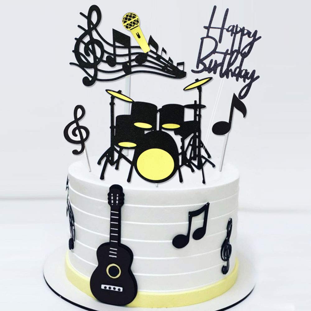 Musical Instruments themeTRDN cake topper for birthday CupCake Topper ...