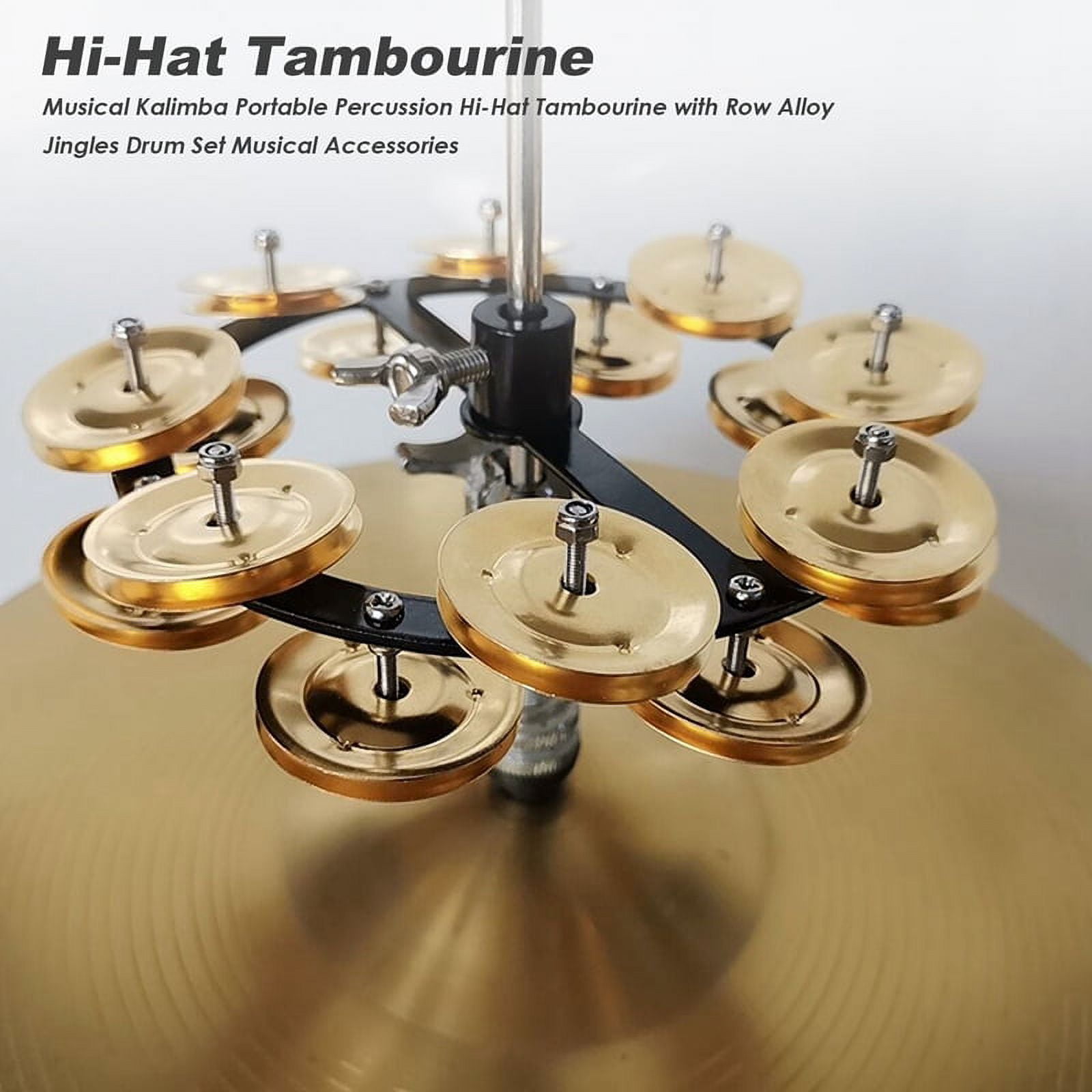 Musical Kalimba Portable Percussion Hi-Hat Tambourine with Row Alloy ...