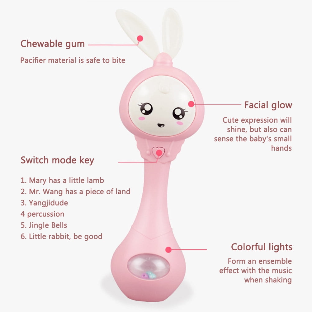 Musical Light Up Baby Rattle Toy - Infant Sensory Sound Toys for ...