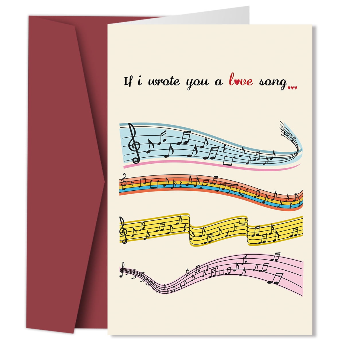 Musical Love Song Card – "If I Wrote You a Love Song" Design – Blank ...