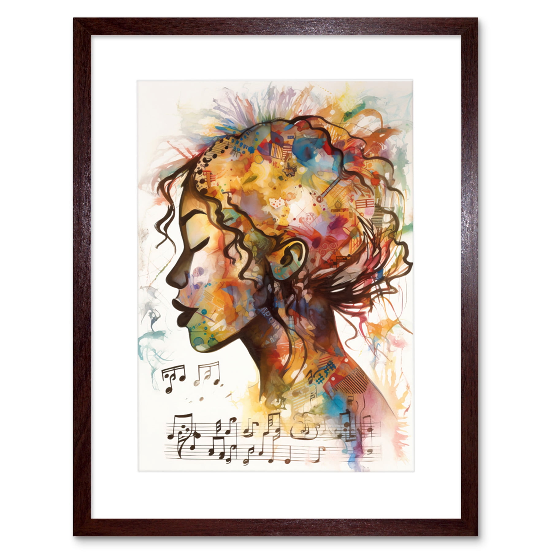 Musical Meditation Synesthesia Woman Listening to Music Modern ...