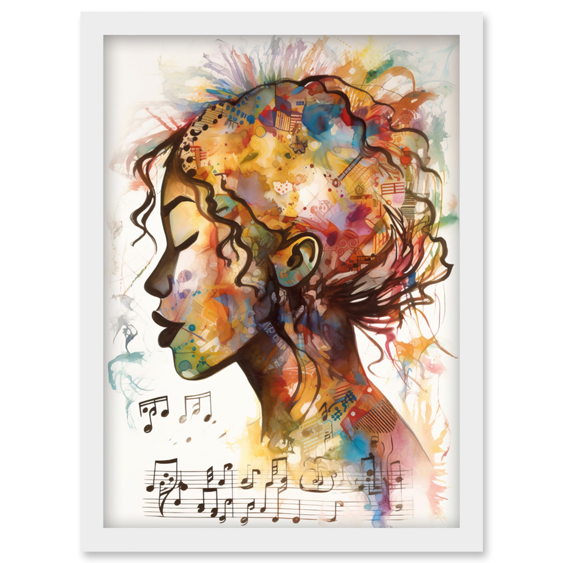 Musical Meditation Synesthesia Woman Listening to Music Modern ...
