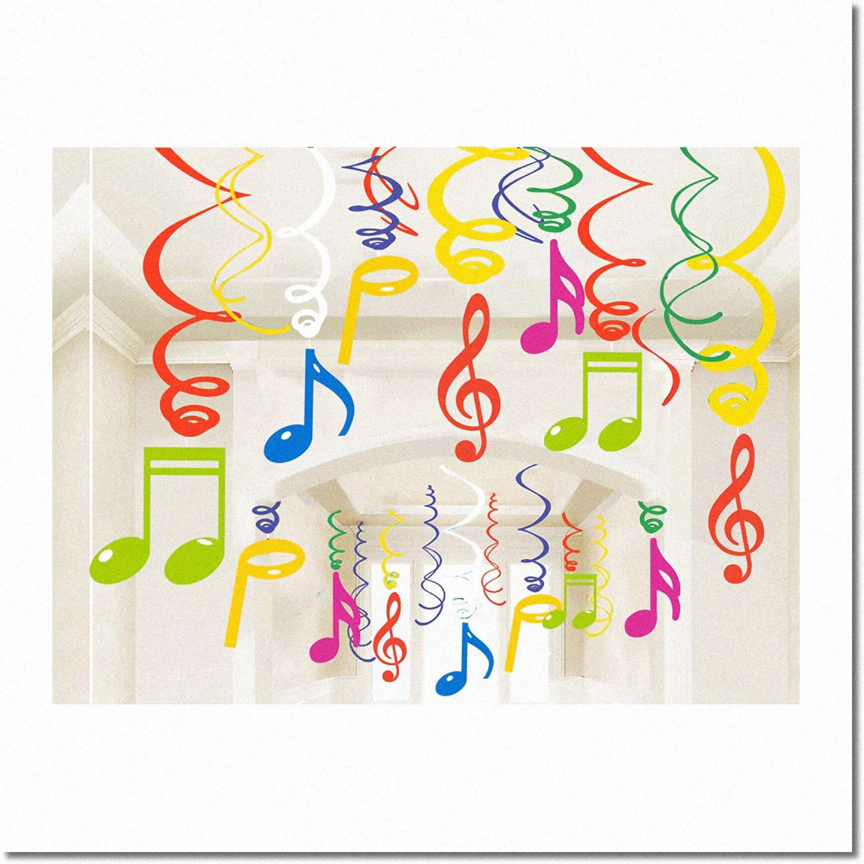 Musical Melody Swirls - 30 Count Colorful Hanging Decorations for Music ...