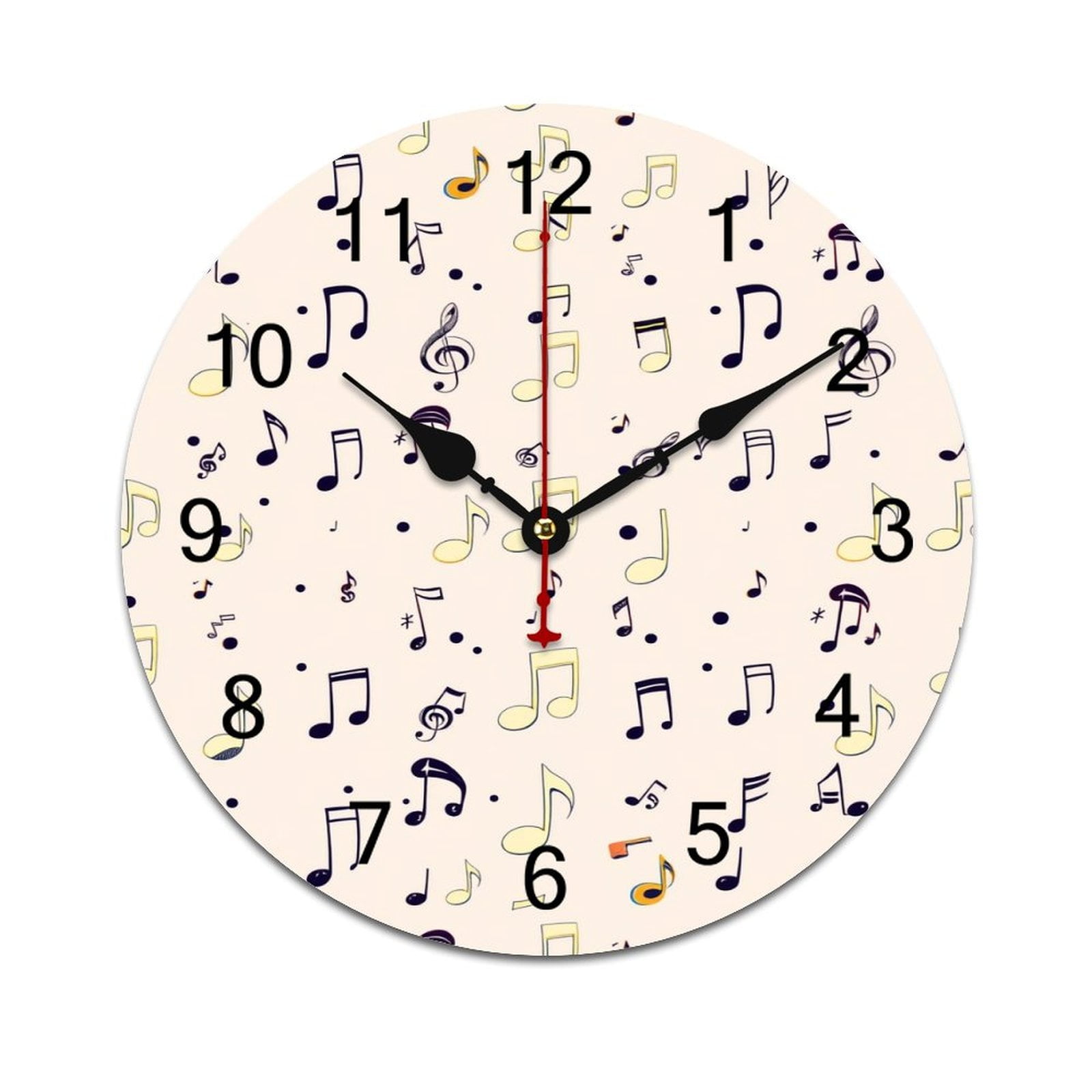 Musical Note Background Silent Wall Clock Movement Battery Clock ...