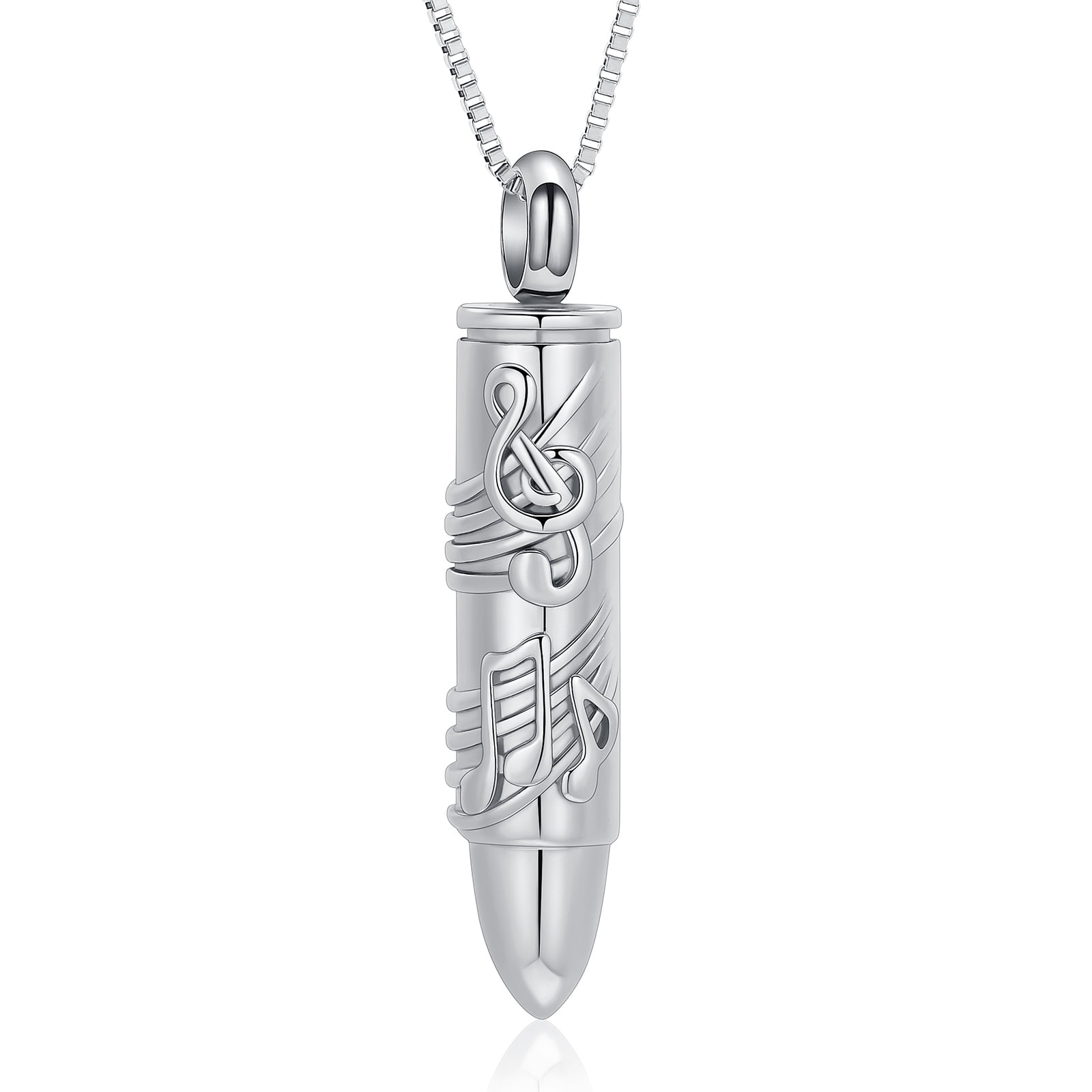 Musical Note Bullet Shape Urn Necklace for Ashes Cremation Jewelry ...
