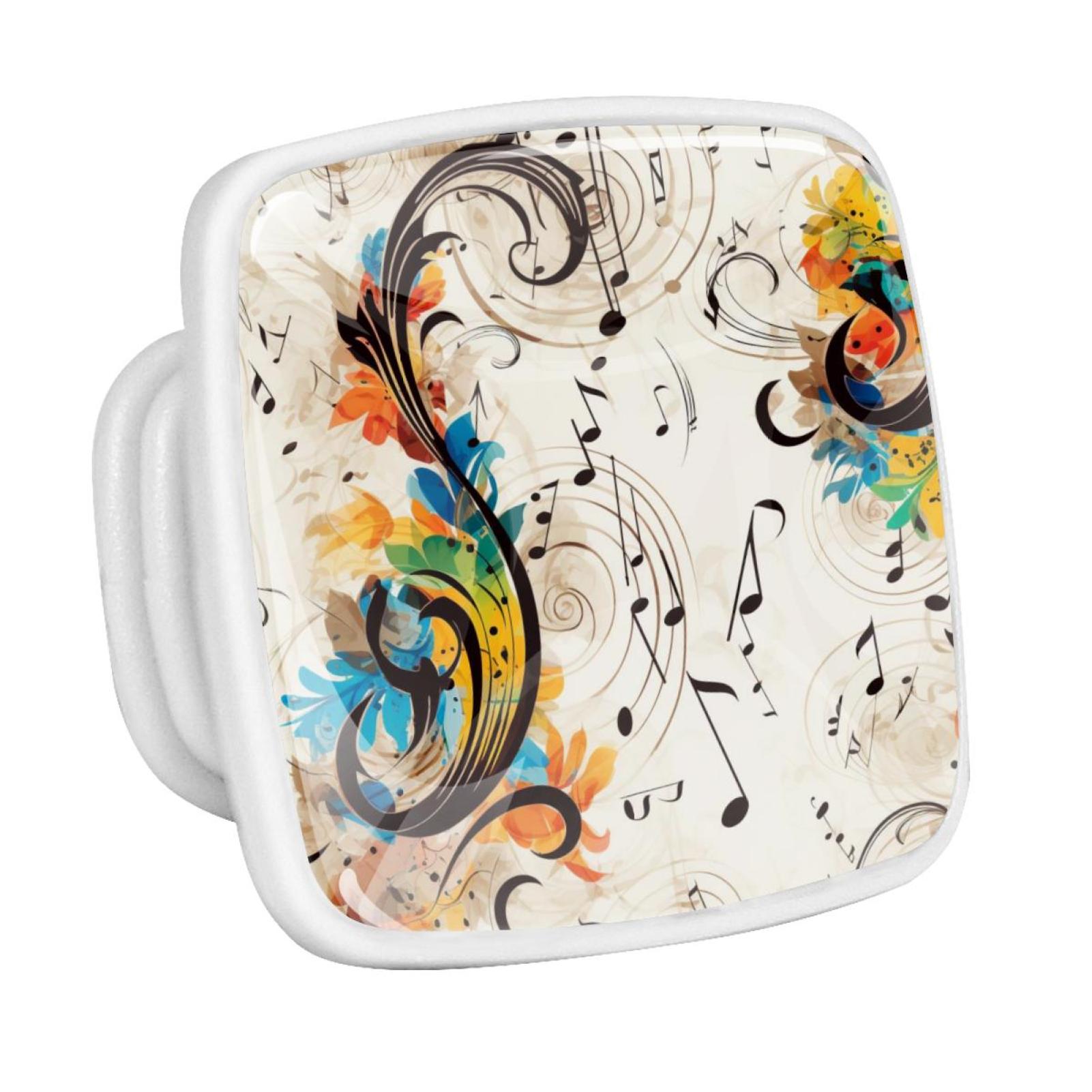 Musical Note Fluorescent Drawer Pulls with Screws Square 4-Pack Glow ...