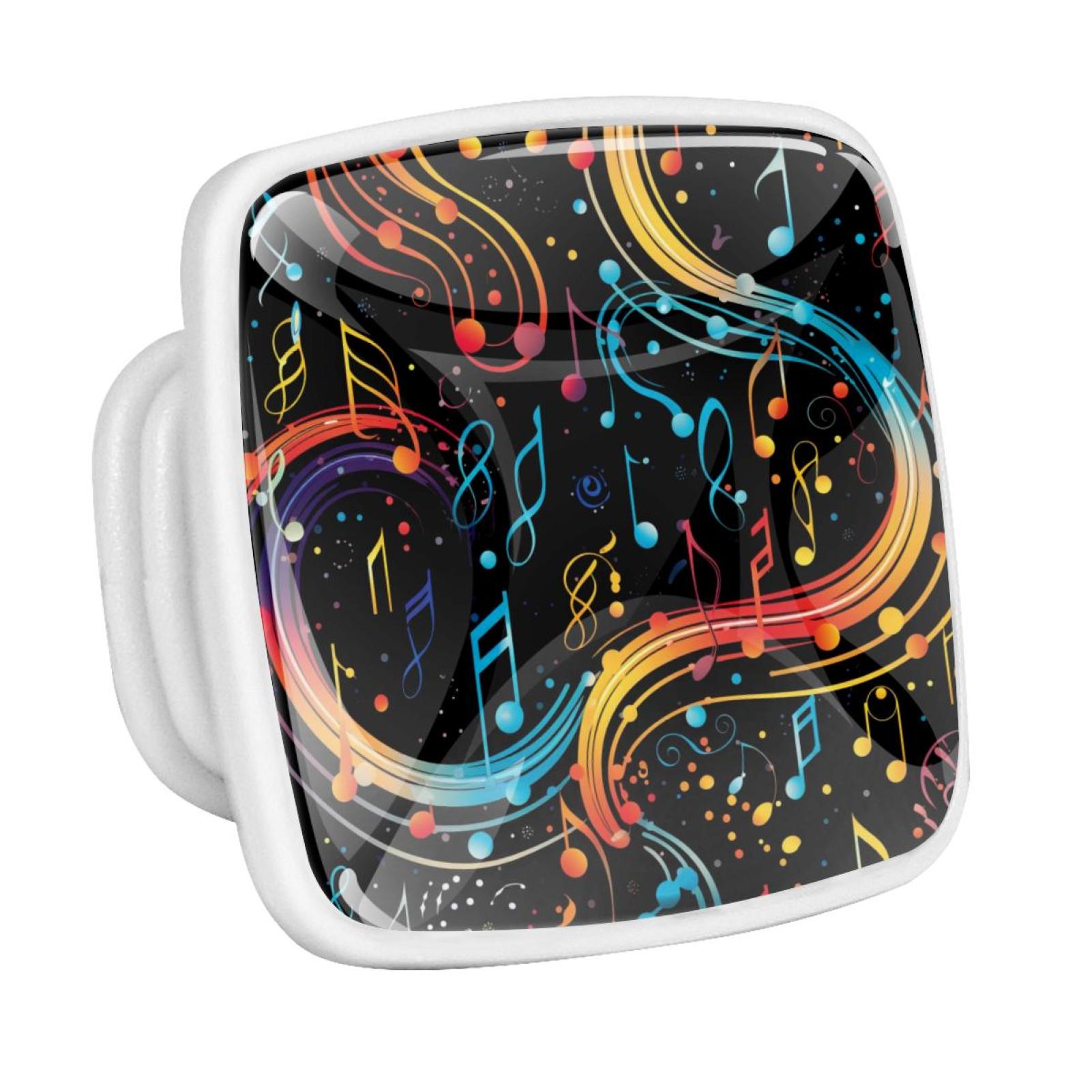 Musical Note Fluorescent Drawer Pulls with Screws Square 4-Pack Glow ...