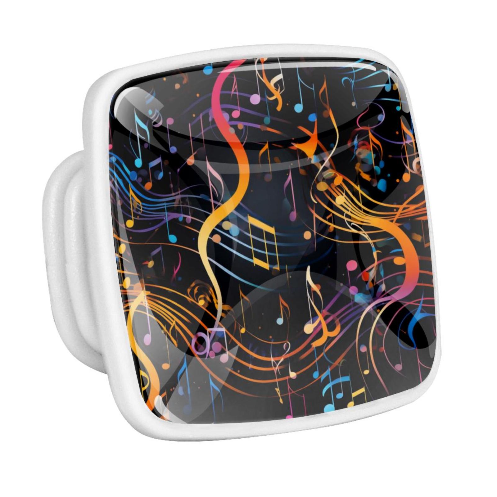 Musical Note Fluorescent Drawer Pulls with Screws Square 4-Pack Glow ...