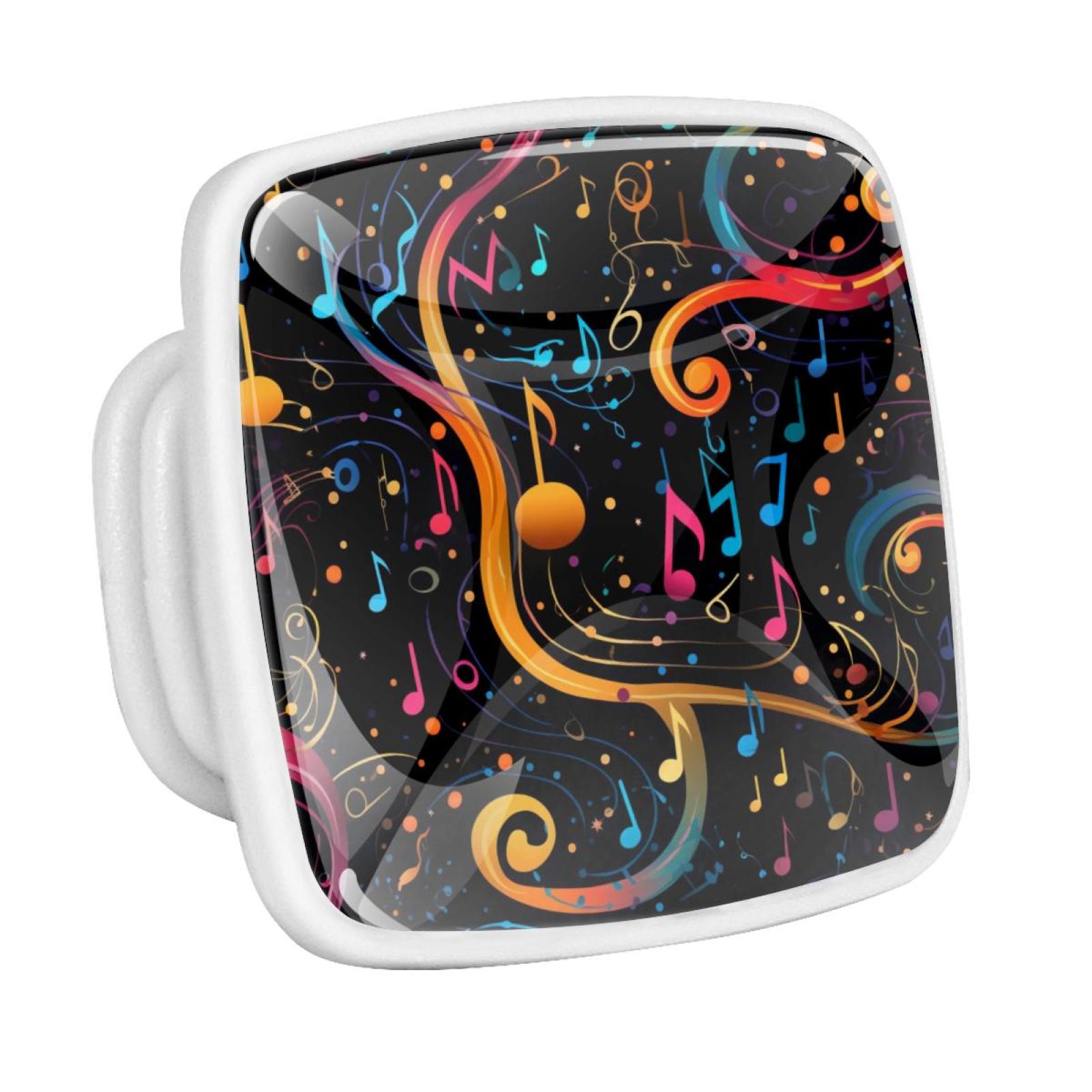 Musical Note Fluorescent Drawer Pulls with Screws Square 4-Pack Glow ...