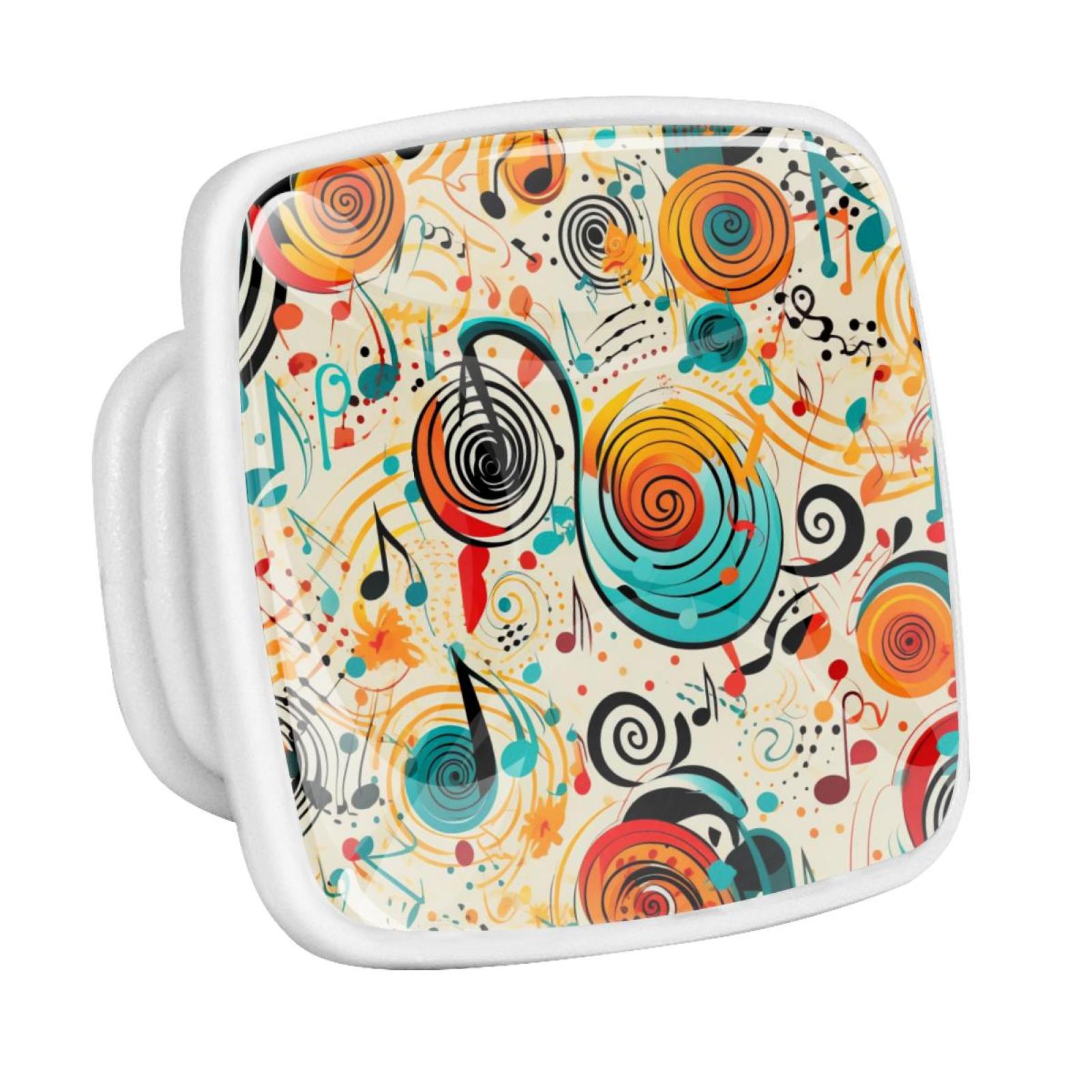 Musical Note Fluorescent Drawer Pulls with Screws Square 4-Pack Glow ...