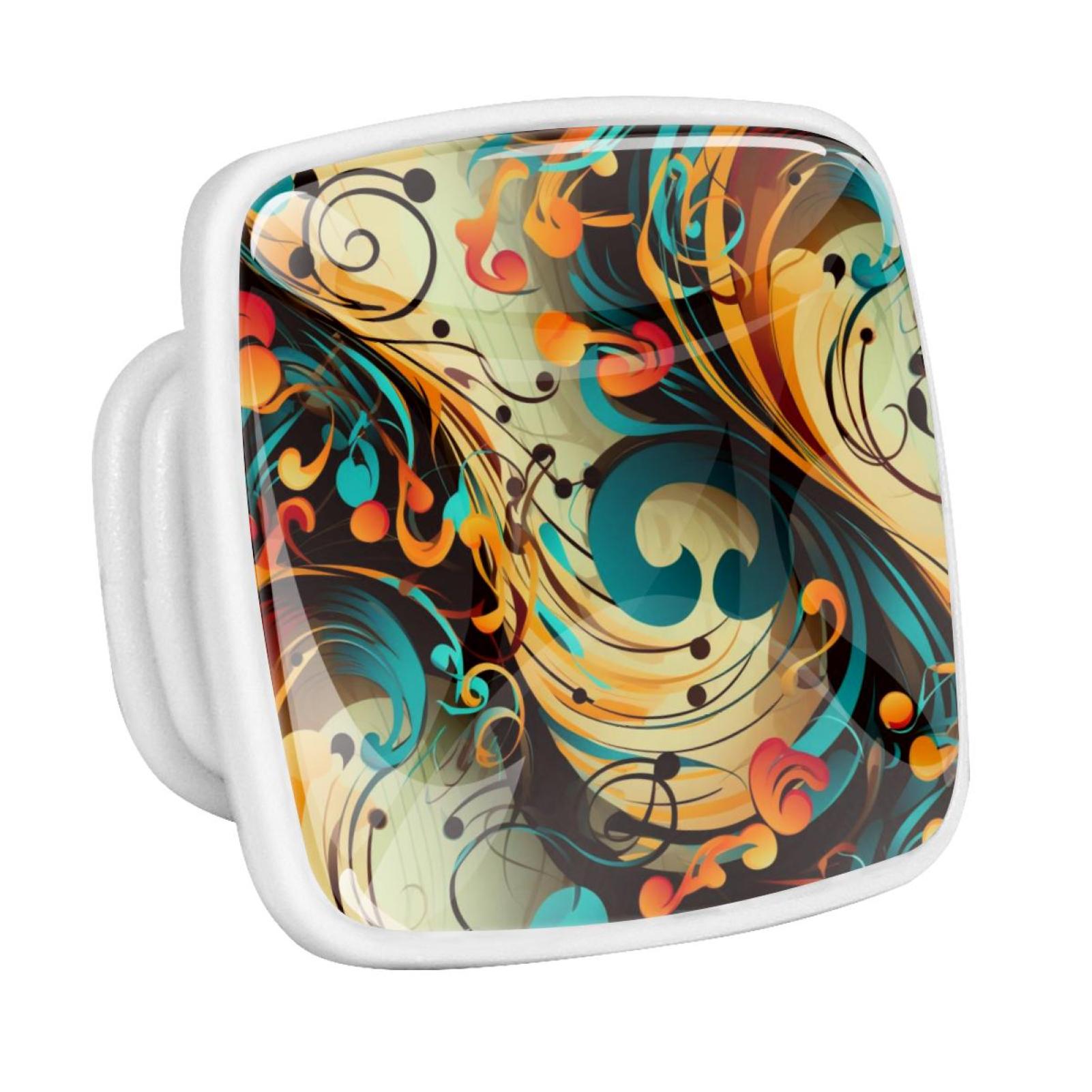 Musical Note Fluorescent Drawer Pulls with Screws Square 4-Pack Glow ...