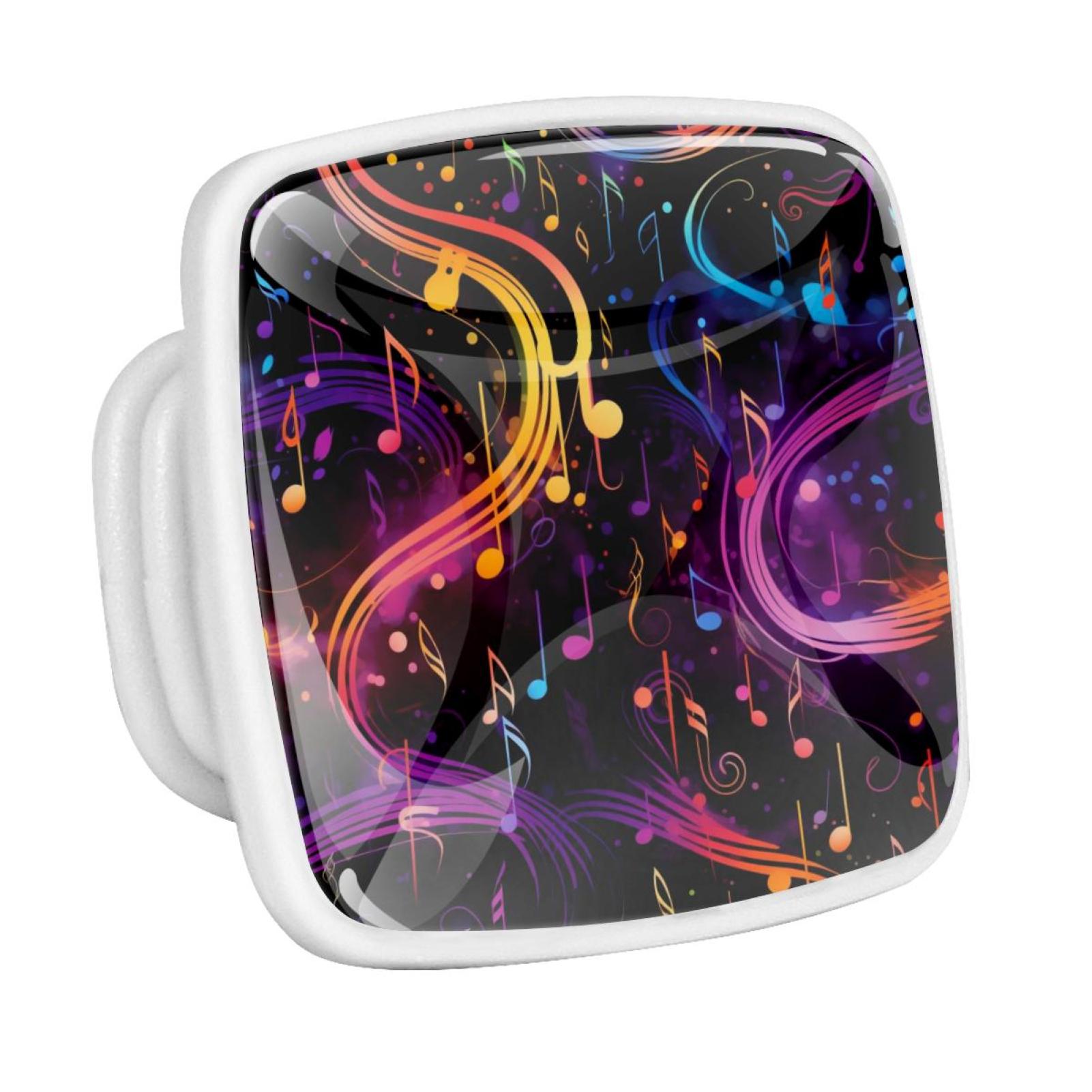 Musical Note Fluorescent Drawer Pulls with Screws Square 4-Pack Glow ...