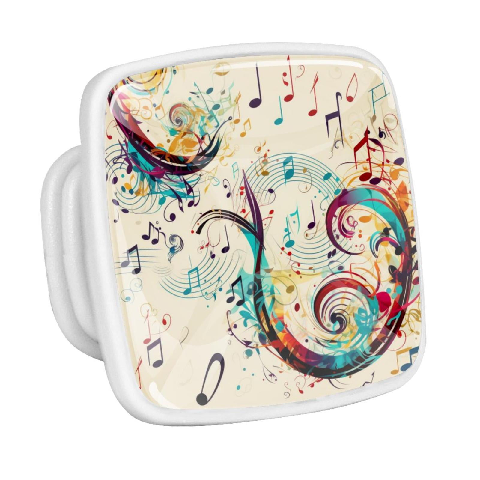 Musical Note Fluorescent Drawer Pulls with Screws Square 4-Pack Glow ...