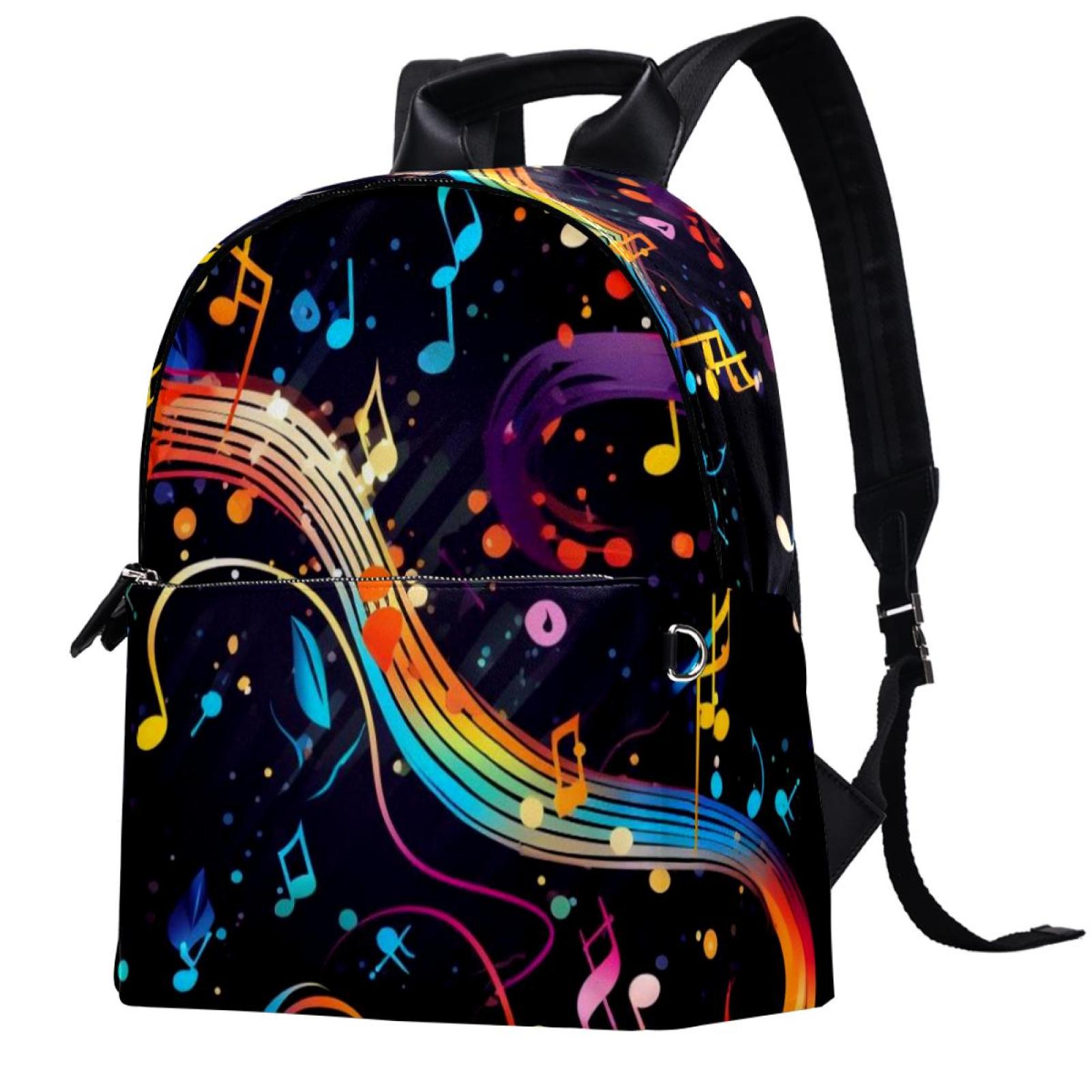 Musical Note Lightweight Leather Backpack with Adjustable Shoulder ...