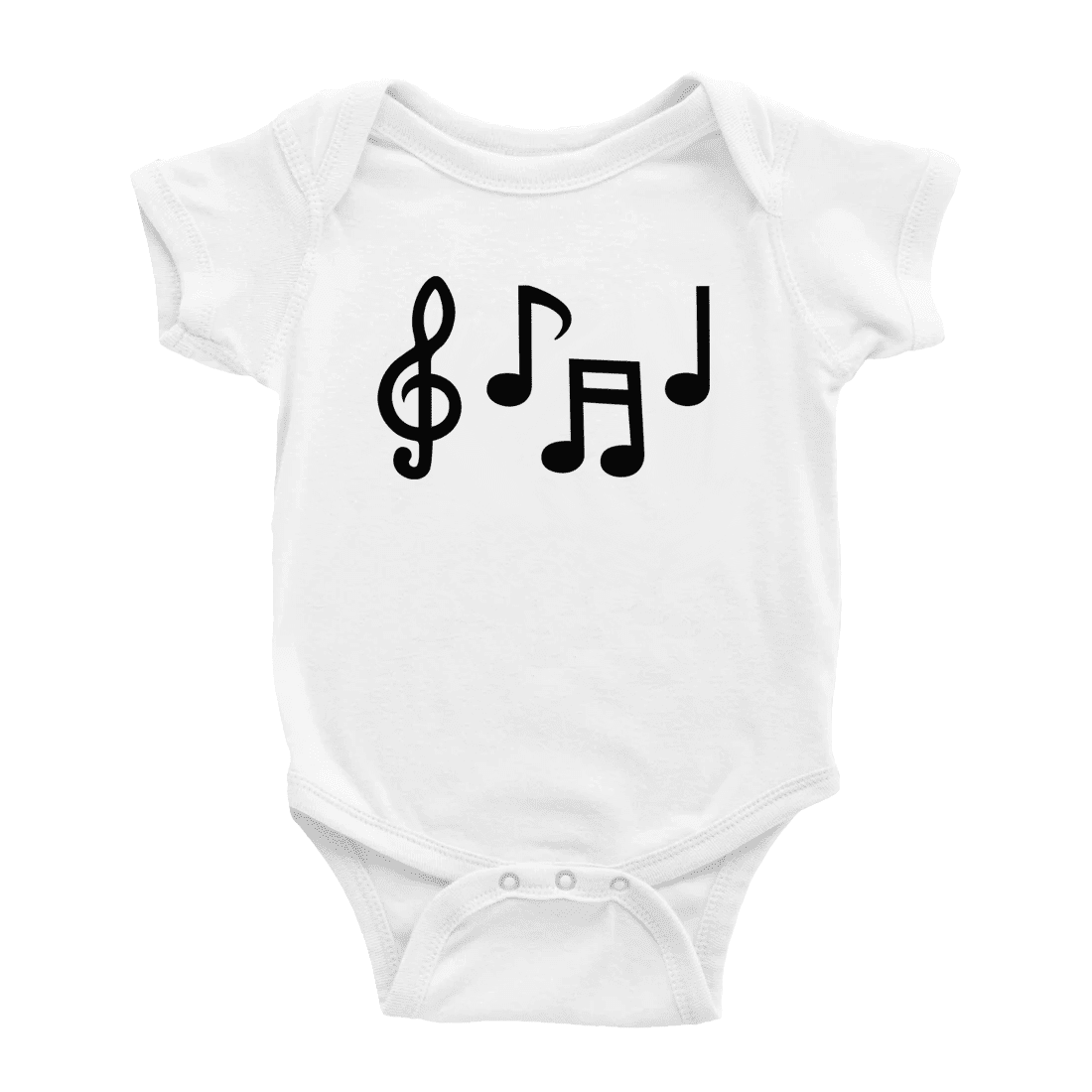 Musical Note Line Art Cute Baby Short Sleeve Bodysuit Newborn-24 Months ...