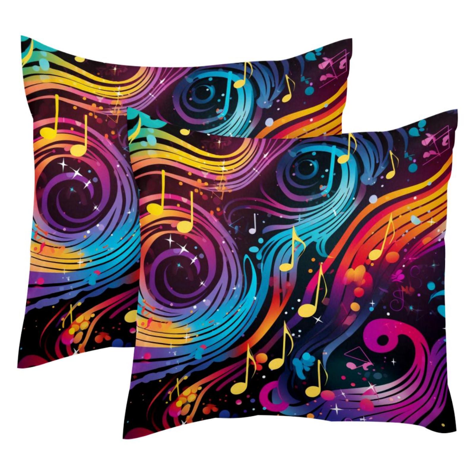 Musical Note Luxurious Velvet Throw Pillow Inserts 2PCS Chair Pillow ...
