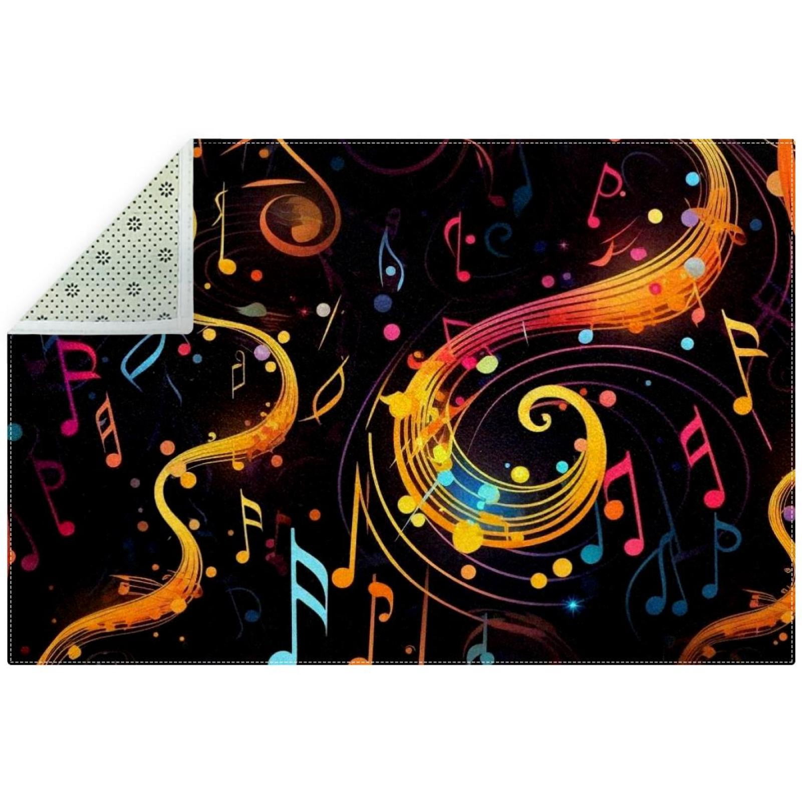 Musical Note Polyester Office Rugs - Durable Right-Angle Floor Mat for ...