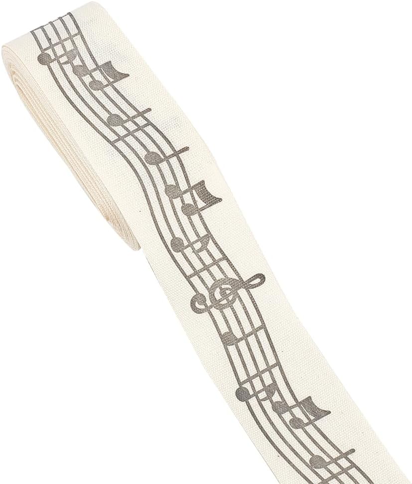 Musical Note Ribbon Trim 4.92yardsx0.98Inch Cotton Music Ribbon Single ...