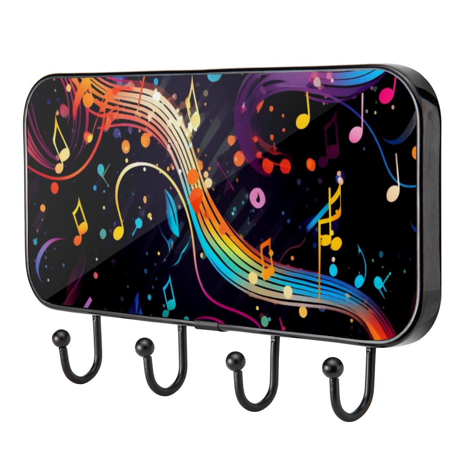 Musical Note Self Adhesive Towel Coat Wood Iron Hooks for Home Keys ...