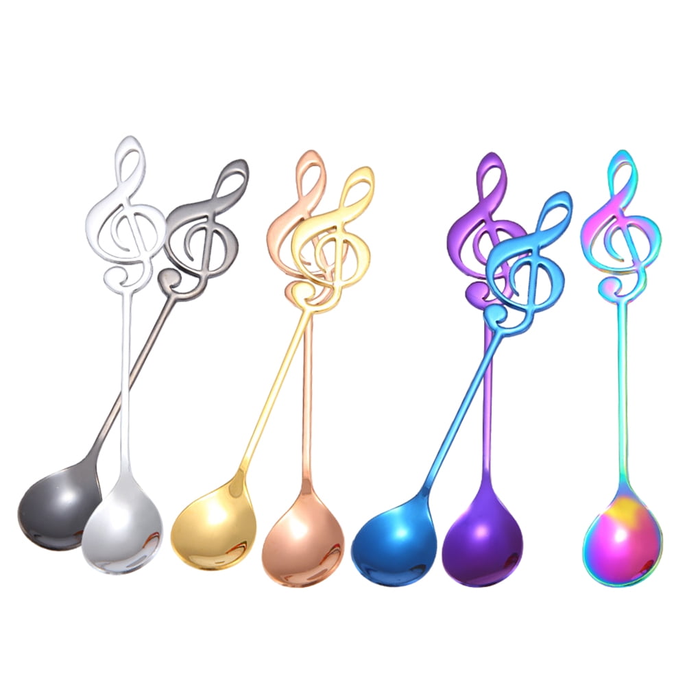 Musical Note Spoon Dinnerware Dishtowelsforkitchen Stainless Steel Spoons 7 Pcs - Walmart.com