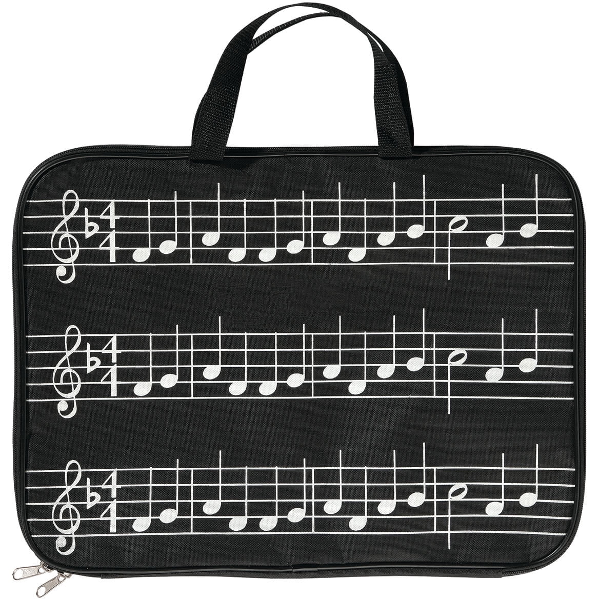 Musical Note Tote Bag with Zipper, Sheet Music Briefcase, Black ...