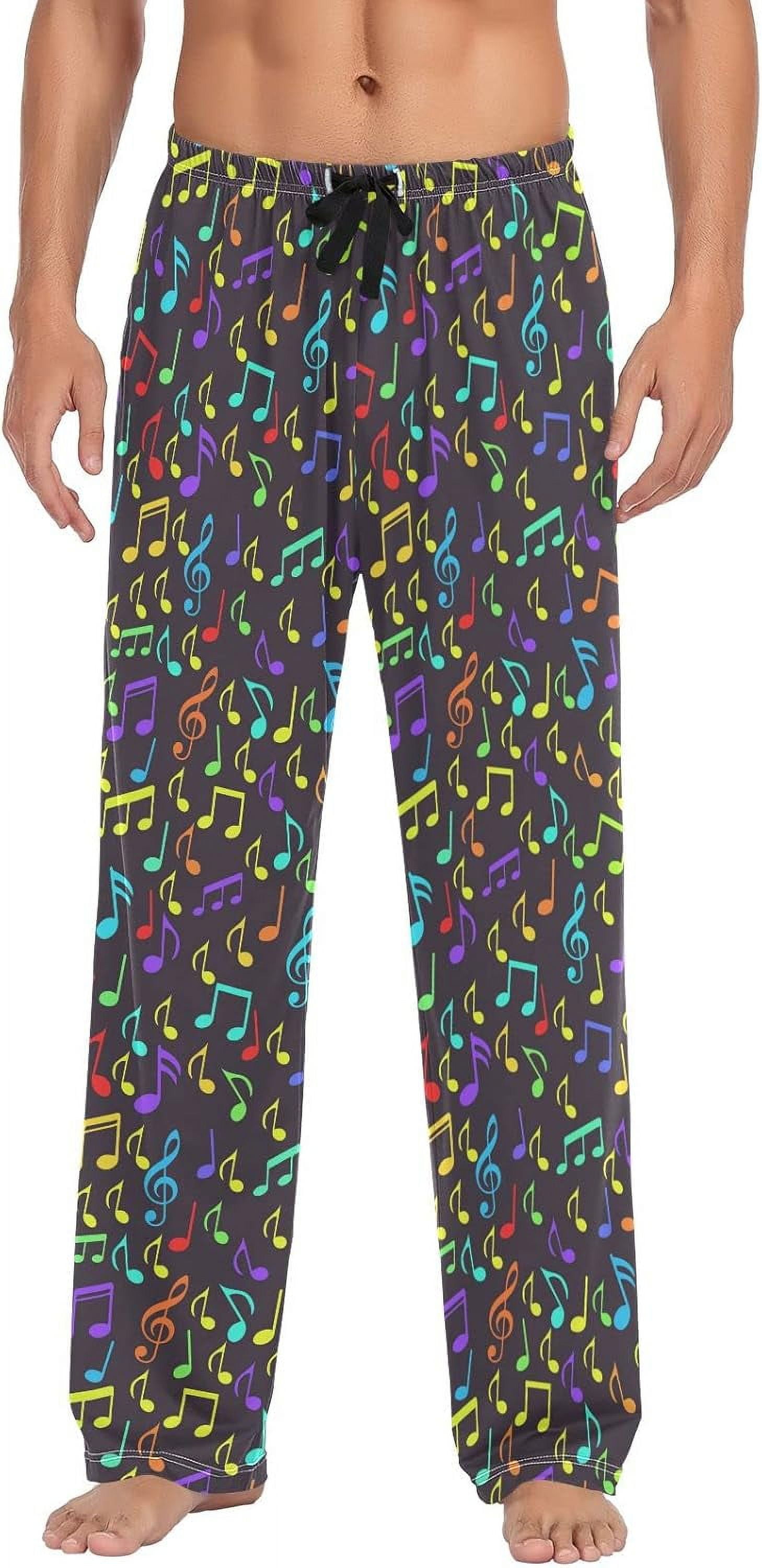 Musical Note Treble Clef Pattern Mens Pajama Pants Sleepwear Lounge Men ...