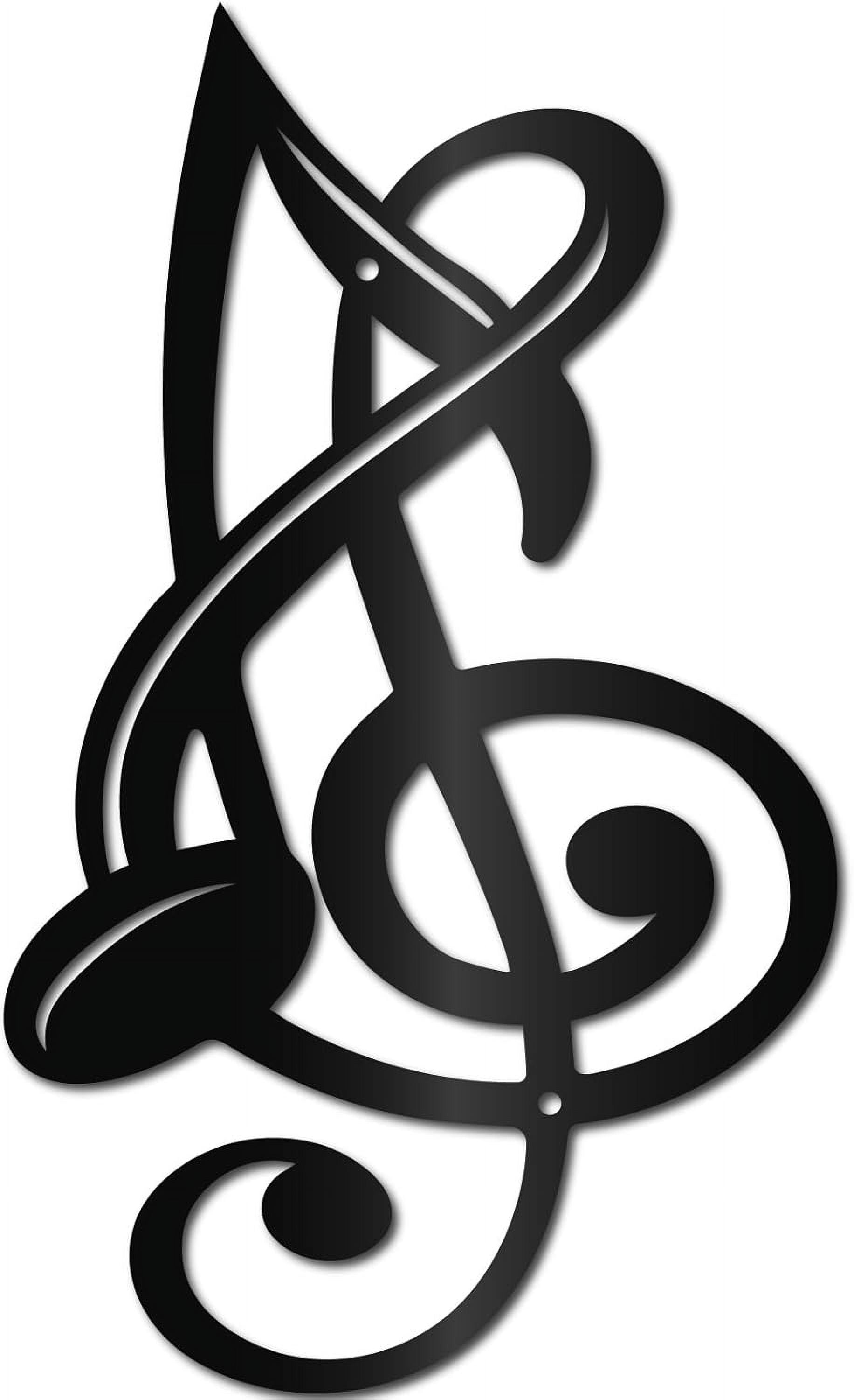 Musical Note Wall Decor Metal Music Wall Art Decor Iron Wall Art Black ...