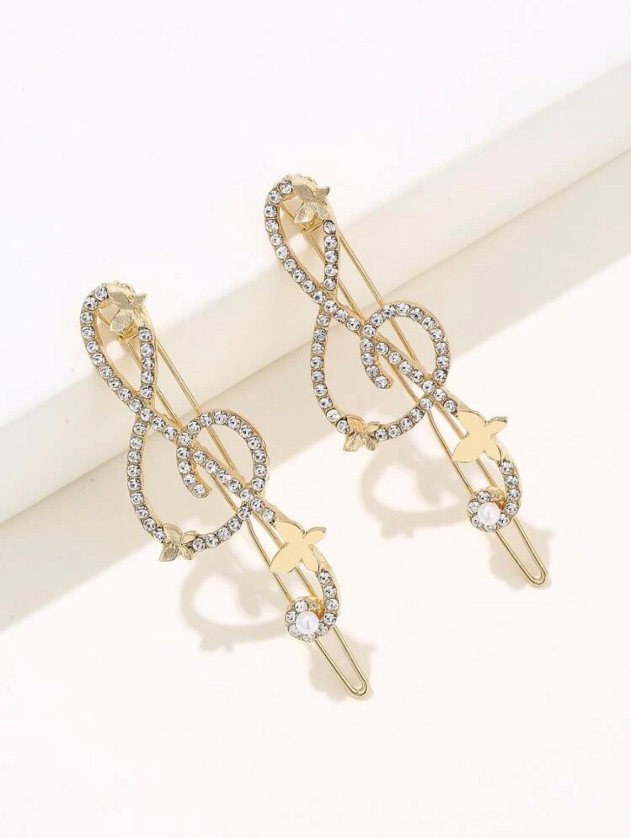 Musical Note hair Clip - Music Note Hair Clip - Clef Hair Pin- Gold ...