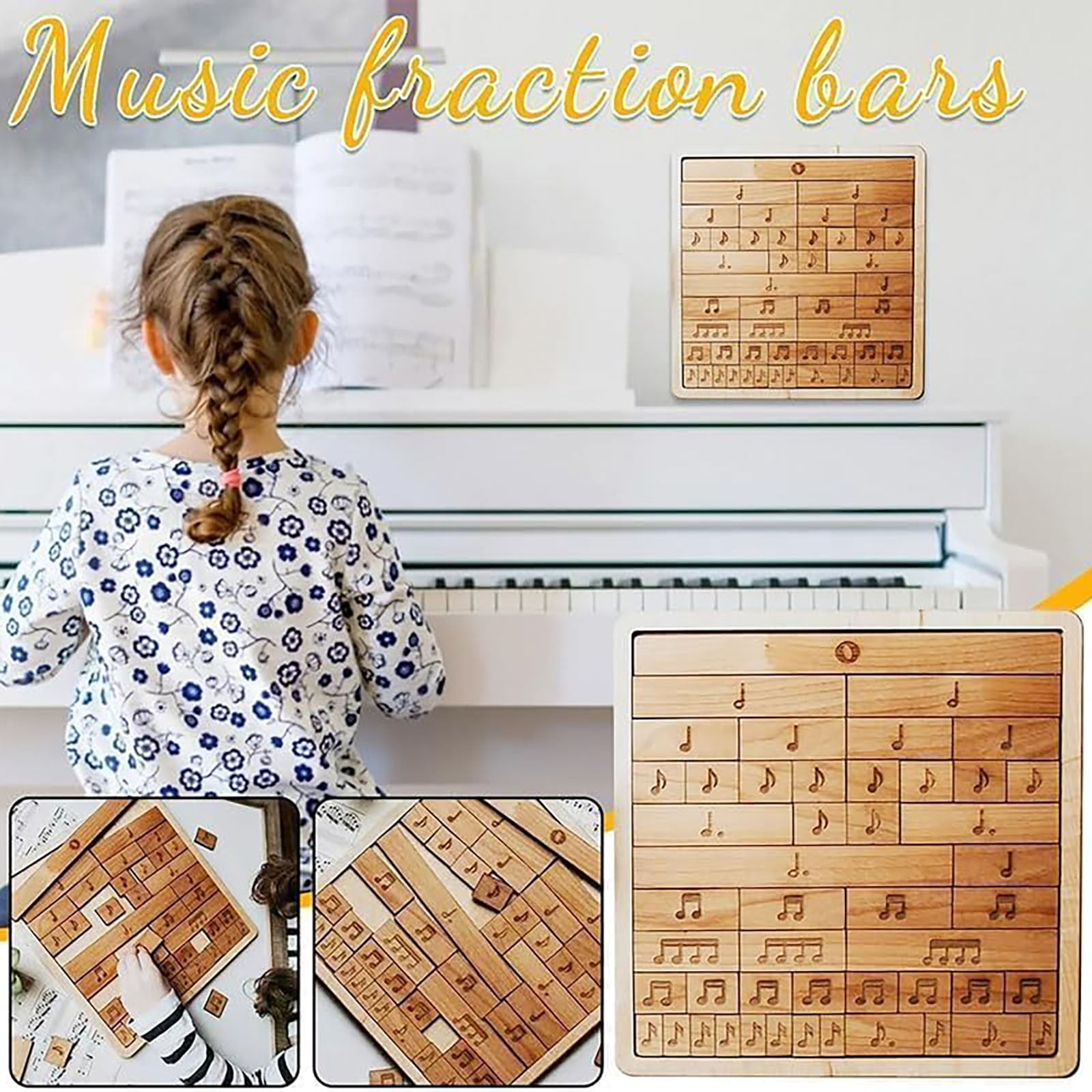 Musical Notes And Rests Bars Interactive Piano Musical Notes Wooden ...