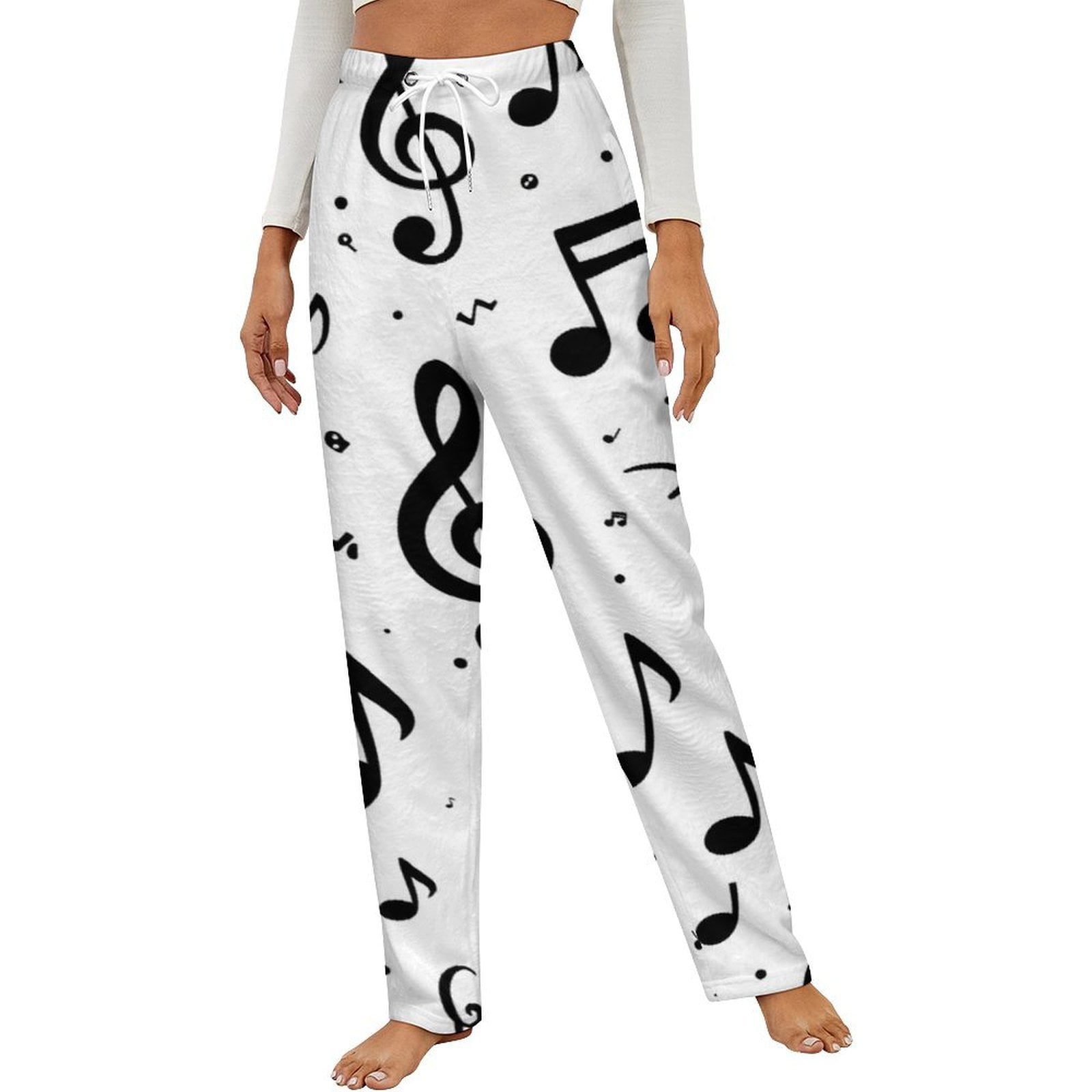 Musical Notes Background Flannel Pajama Pants Home Pants Home Sleepwear ...