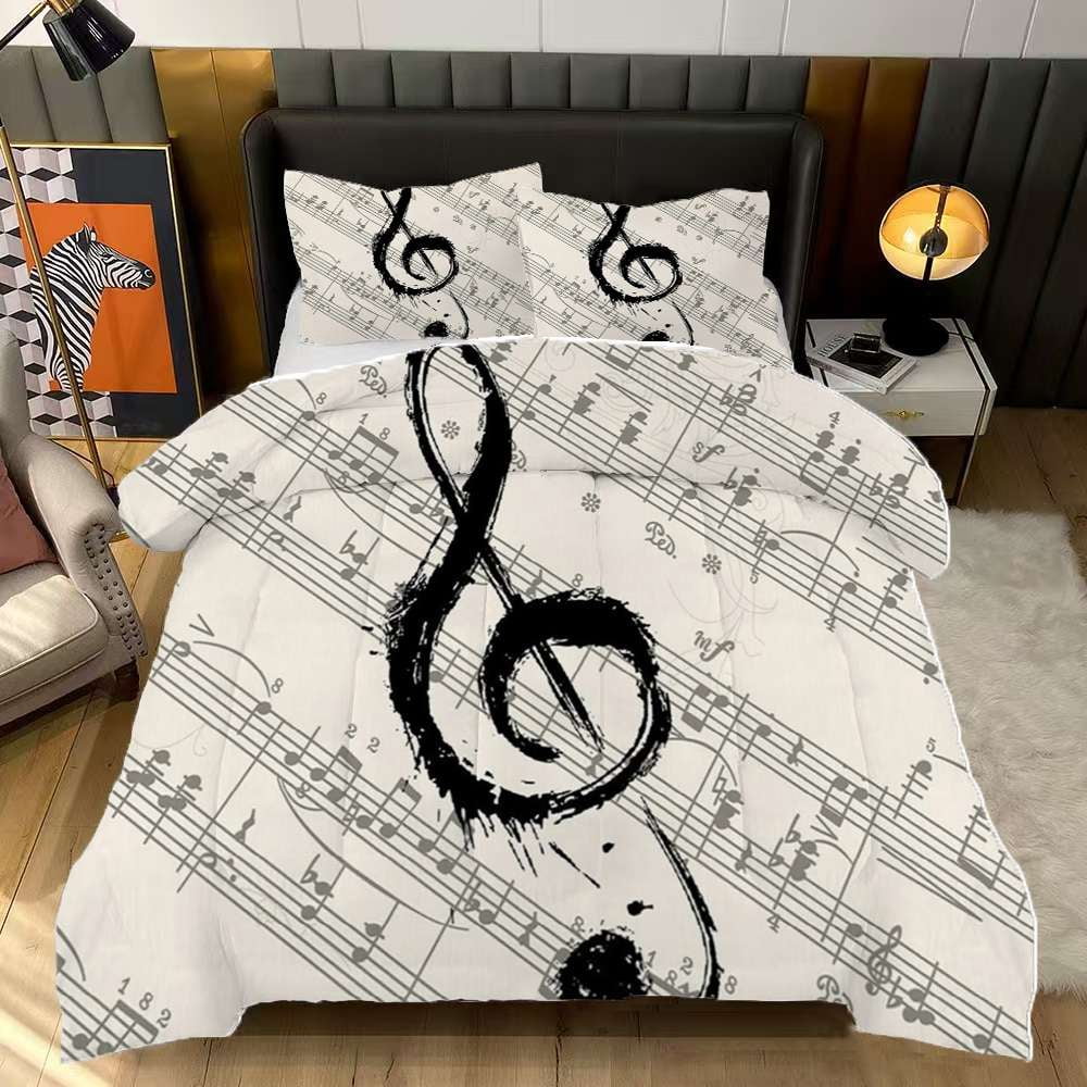 Musical Notes Comforter Set Full Size Bedding Set For Travl Bedroom ...