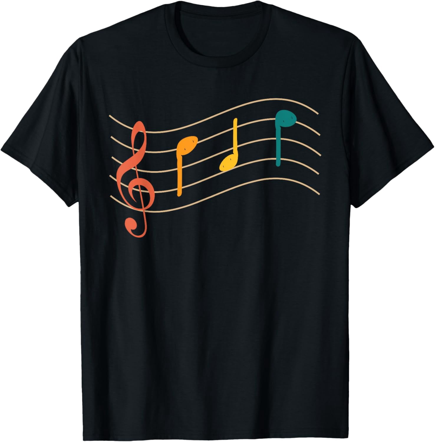Musical Notes Dad Musician Dad Text In Treble Clef T-Shirt - Walmart.com