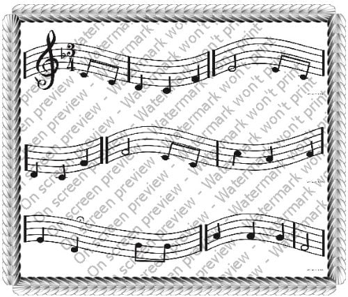 Musical Notes Designer Prints ~ Edible Icing Cake Topper ~ New ...