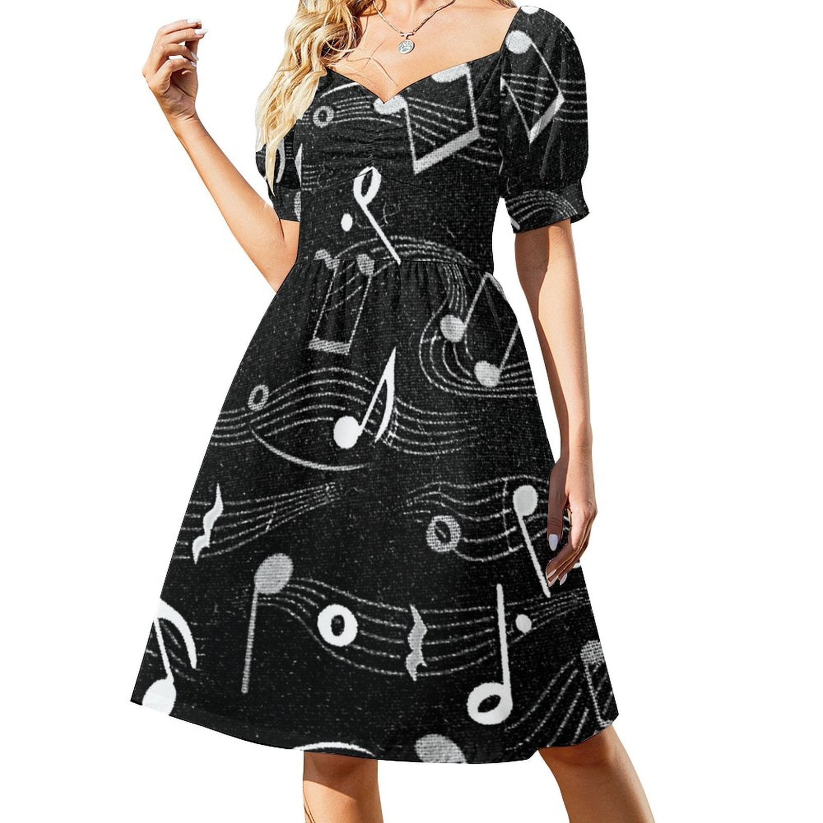Musical Notes Dress dress for women 2025 dresses korean style - Walmart.com