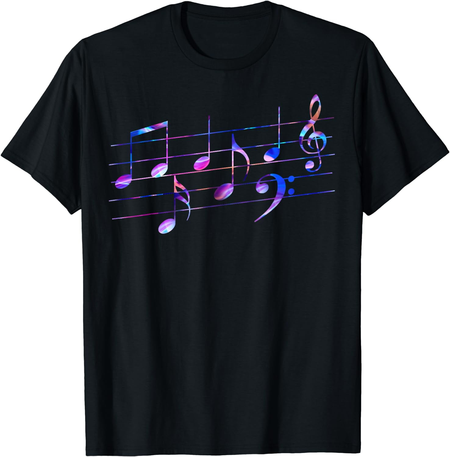 Musical Notes Instrument Key Treble Clef Pentagram T-Shirt - Walmart.com