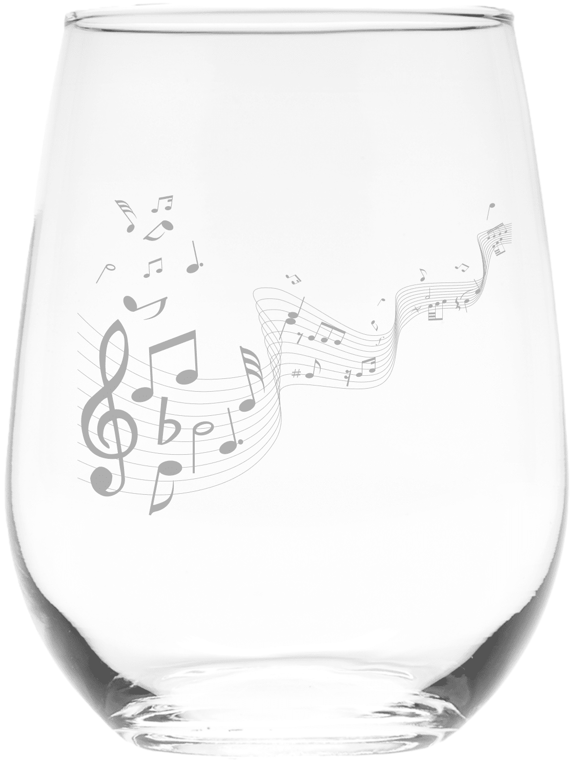 Musical Notes Stemless Wine Glass - Music Lover Gift for Men and Women ...