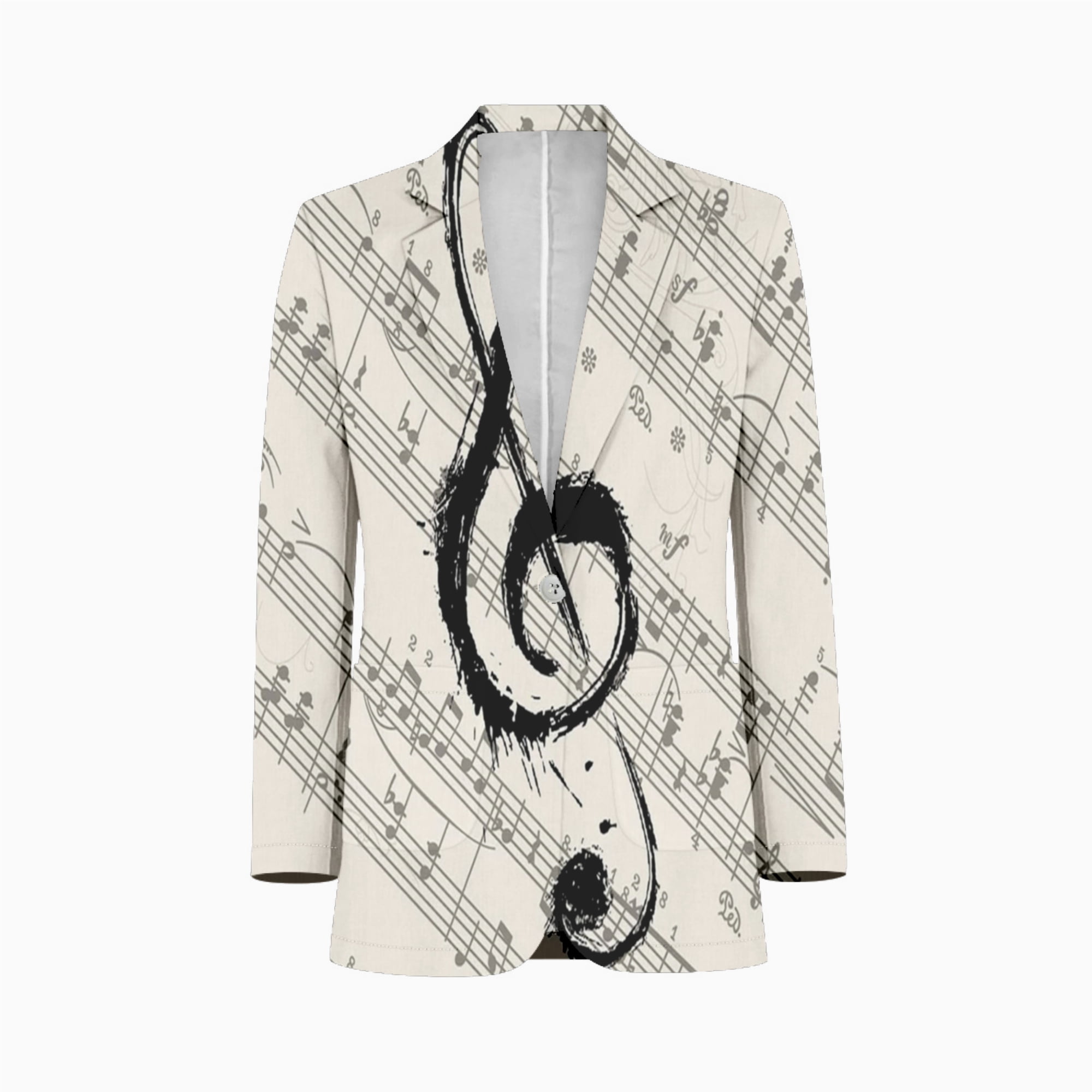 Musical Notes Men's Suit Blazer Casual Party Wear Slim Fit Suit Jacket ...