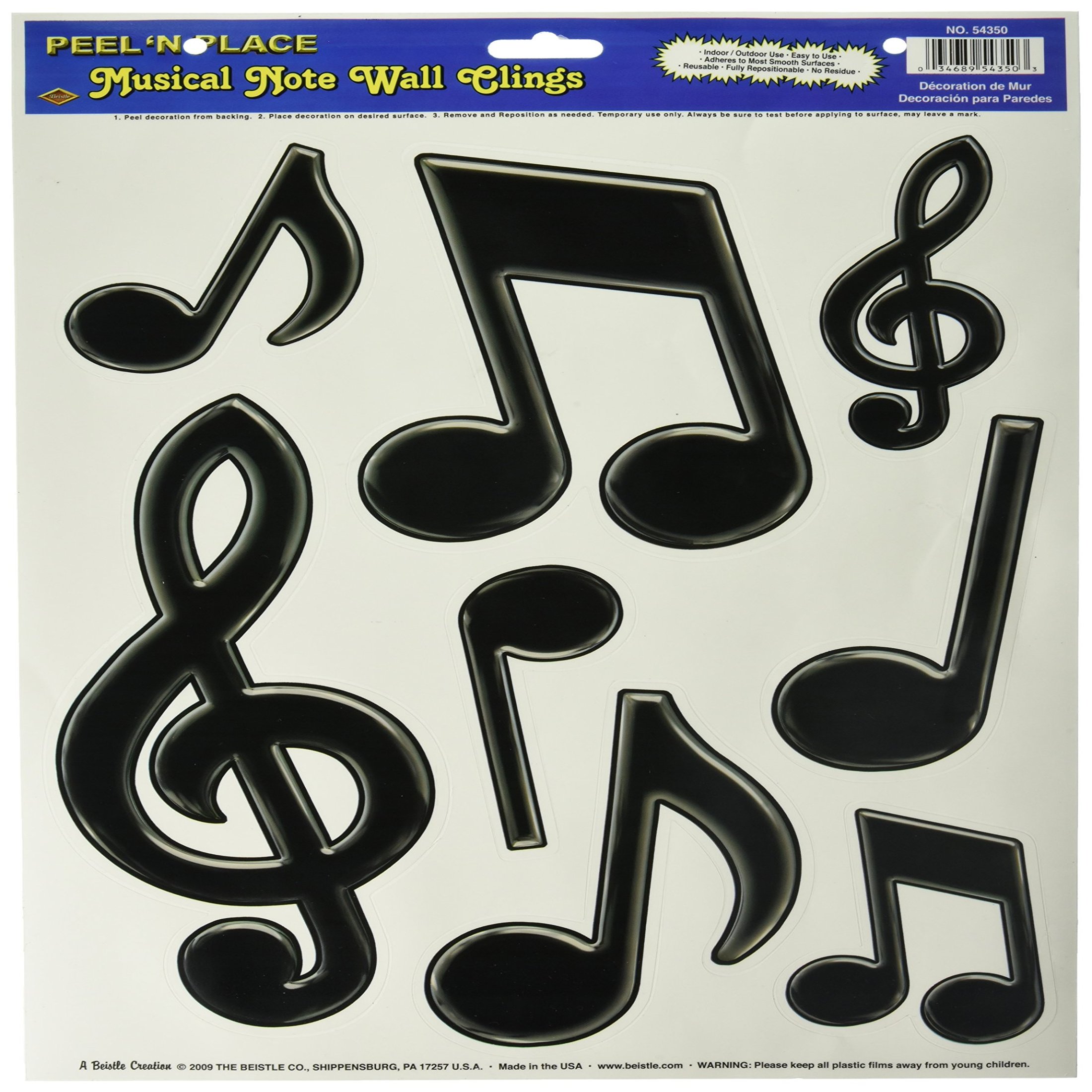 Musical Notes Party Decals - Easy Peel and Stick Decorations for Music ...